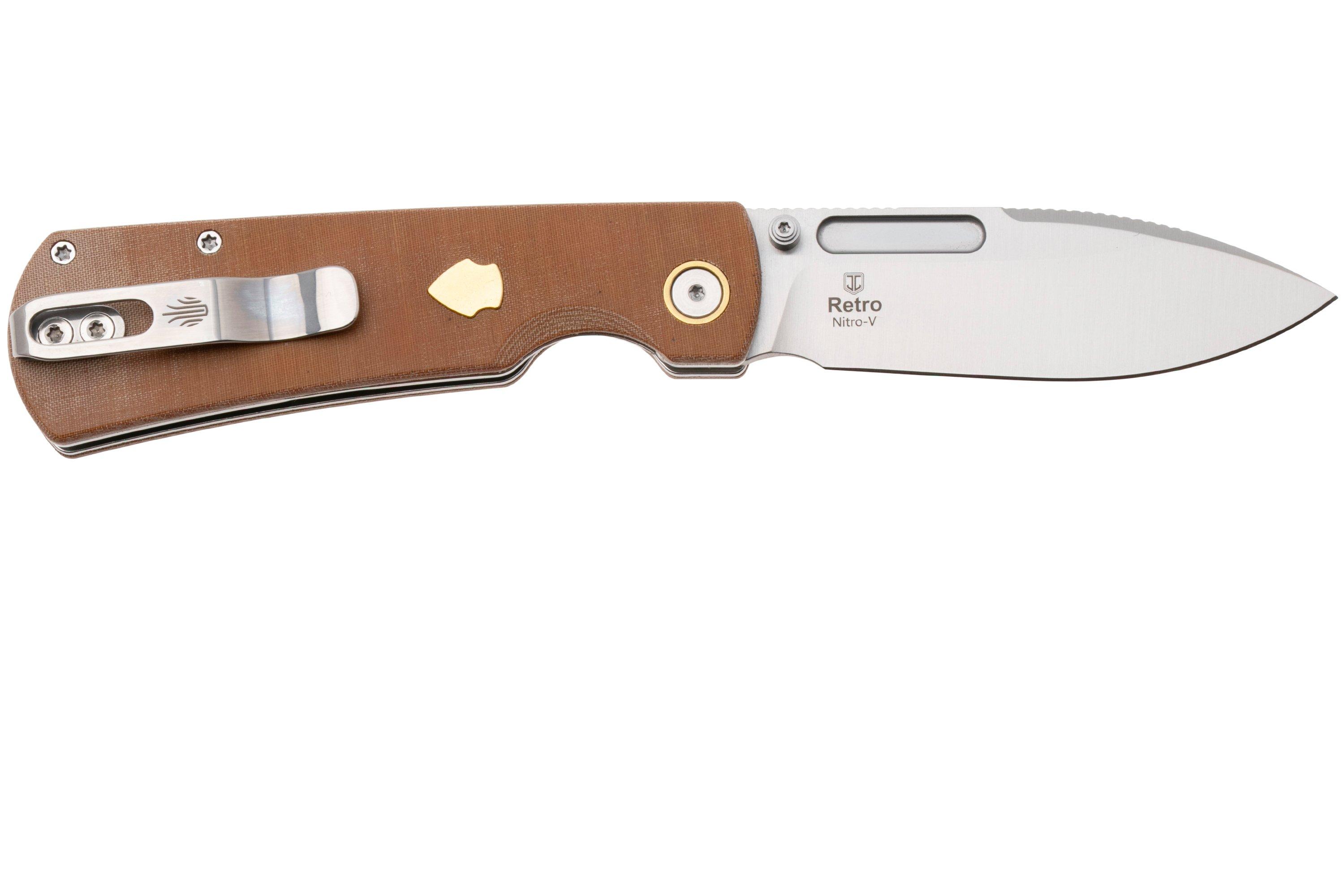 Kizer Vanguard Retro V4726A1 Satin Nitro-V, Micarta Brass, pocket knife ...