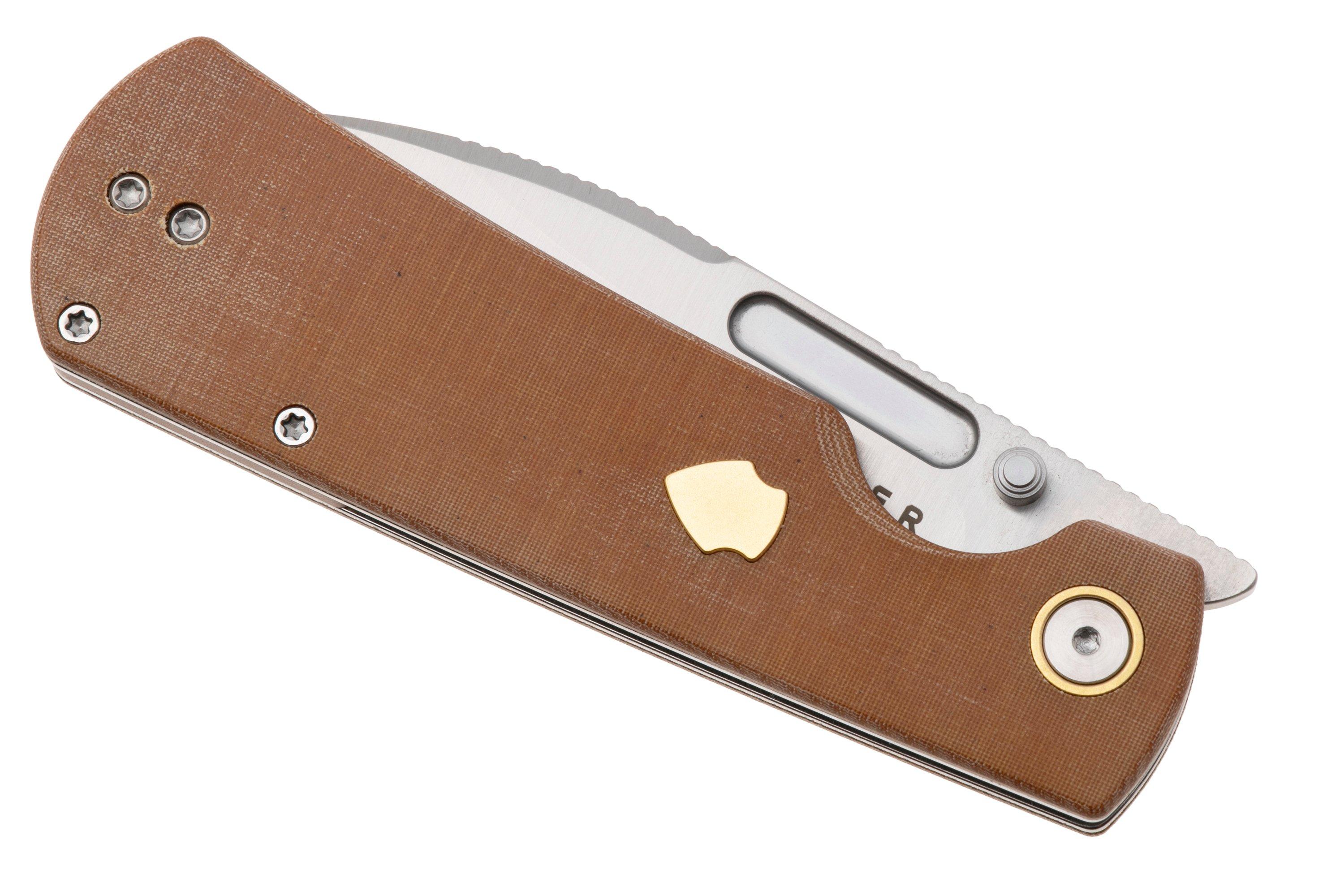 Kizer Vanguard Retro V4726A1 Satin Nitro-V, Micarta Brass, pocket knife ...