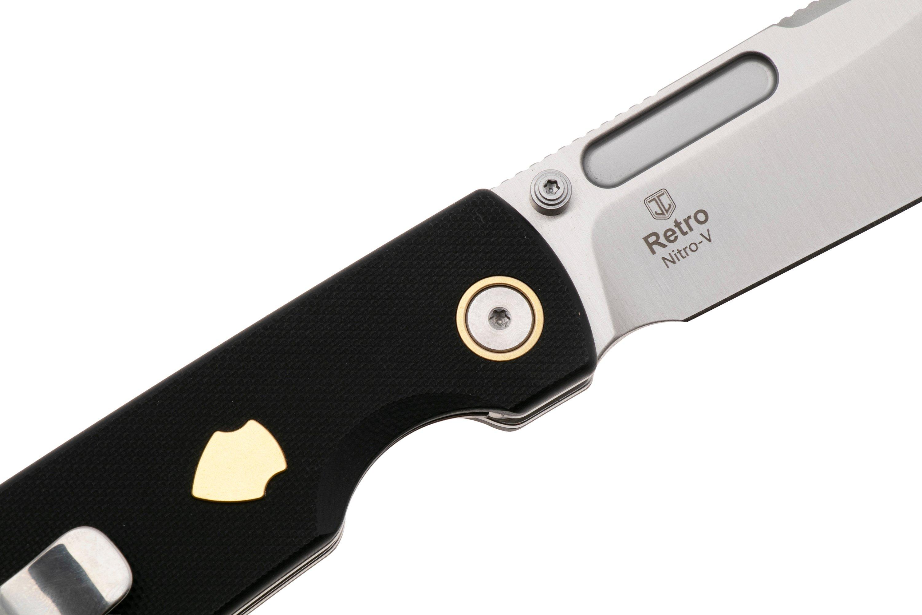 Kizer Vanguard Retro V4726A2 Satin Nitro-V, Black G10 Brass, pocket ...