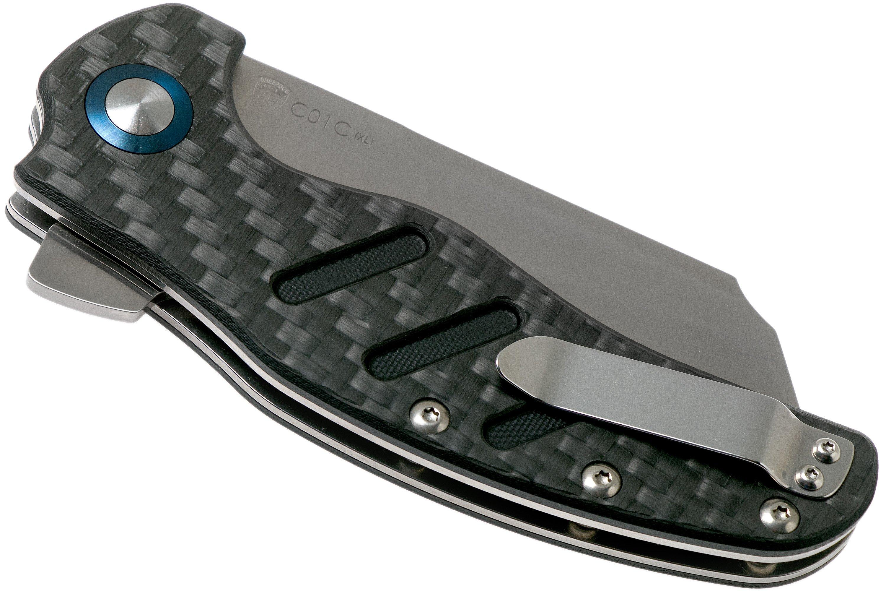 Kizer C01C Sheepdog XL Carbon fibre V5488C3 pocket knife ...