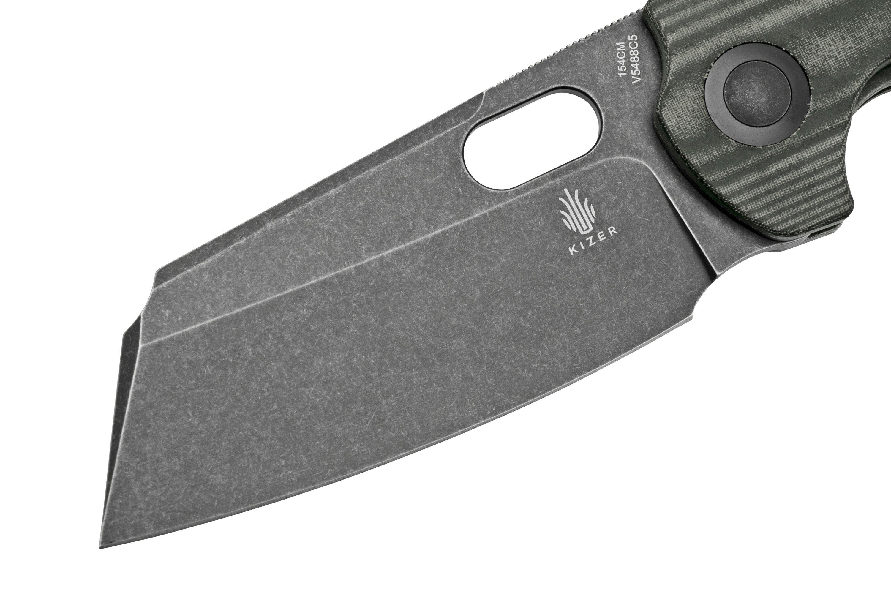 Kizer Sheepdog XL C01C, V5488C5, Black Micarta, 154CM pocket knife ...