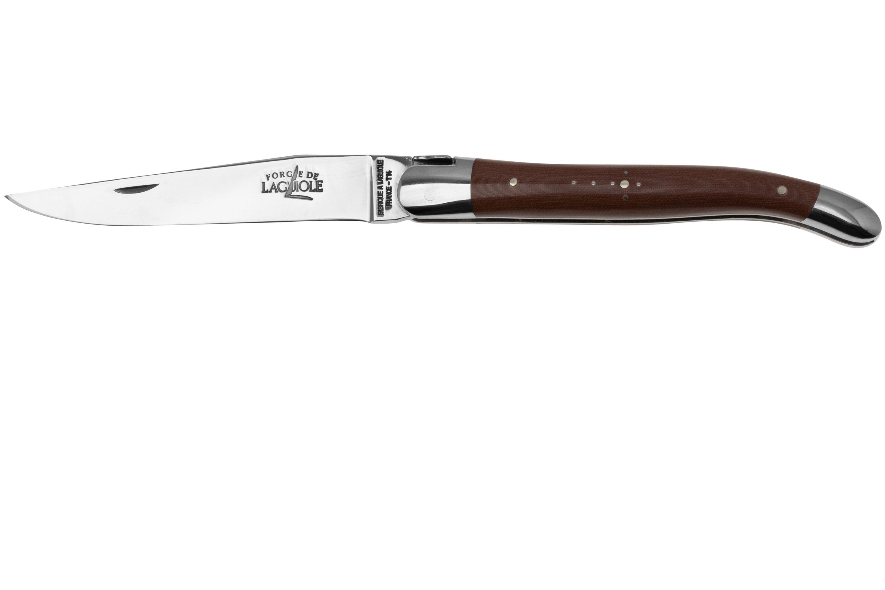 Forge de Laguiole 1211INTCCHOB 11cm, micarta castanho chocolate, faca ...