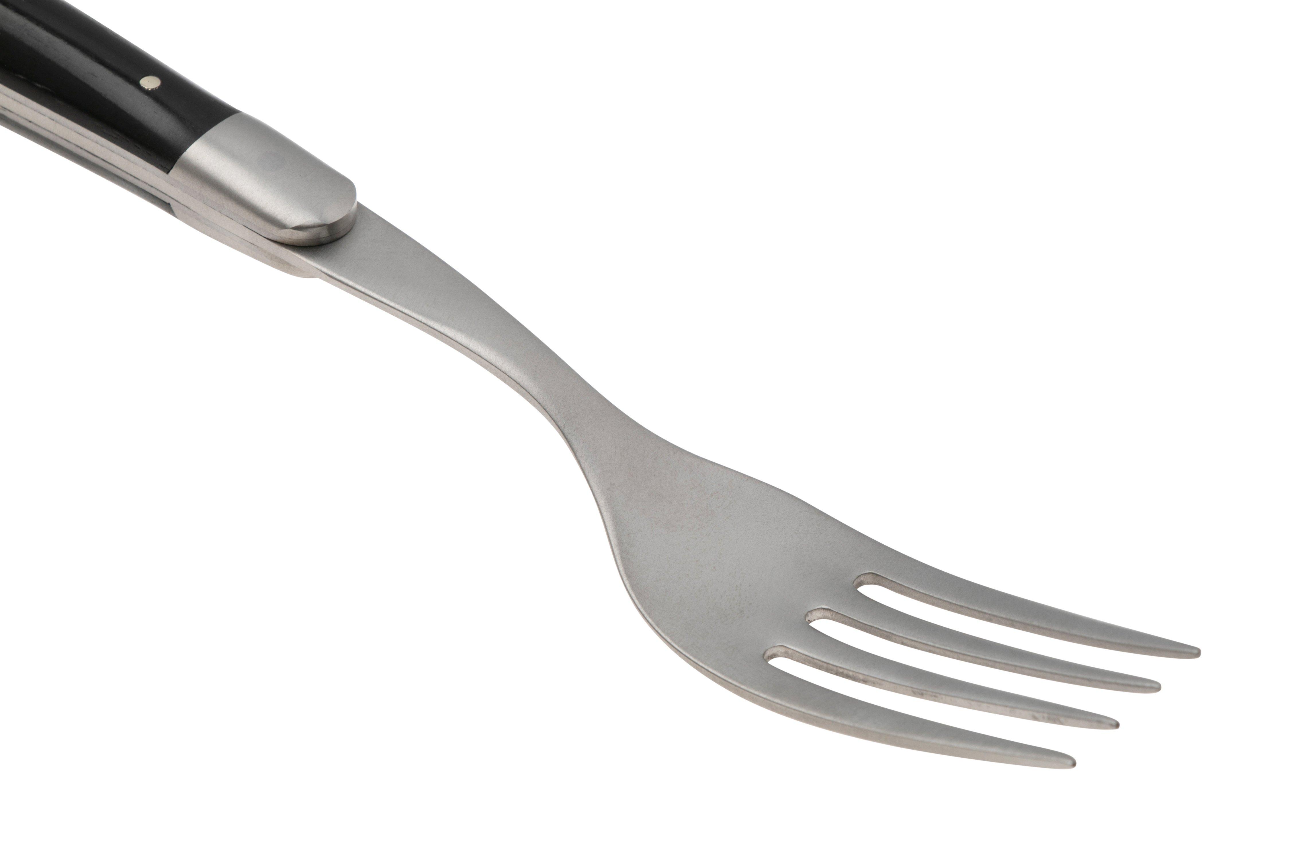 Forge de Laguiole Knife and Fork TF2MINEB Ebony, 2-delige bestekset ...