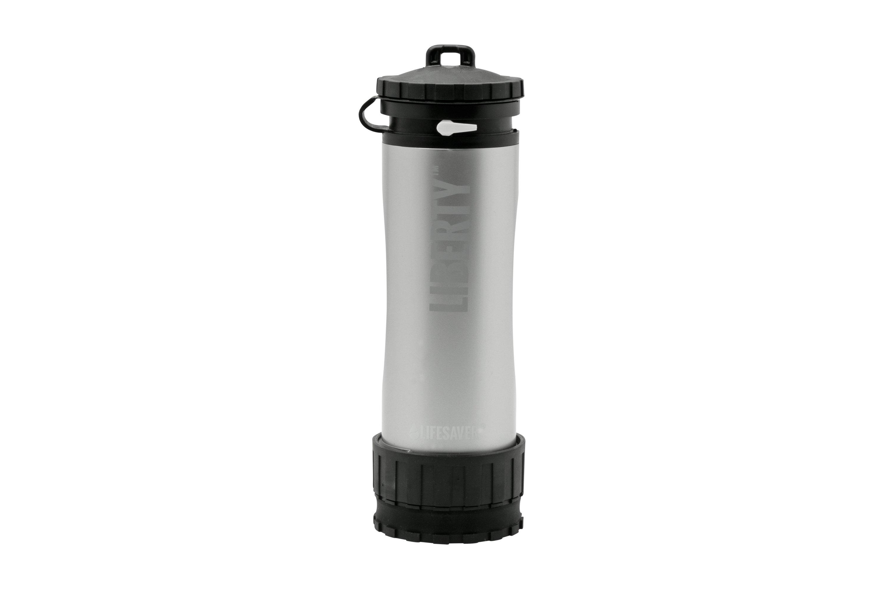 Lifesaver Liberty water bottle with filter, silver | Advantageously ...