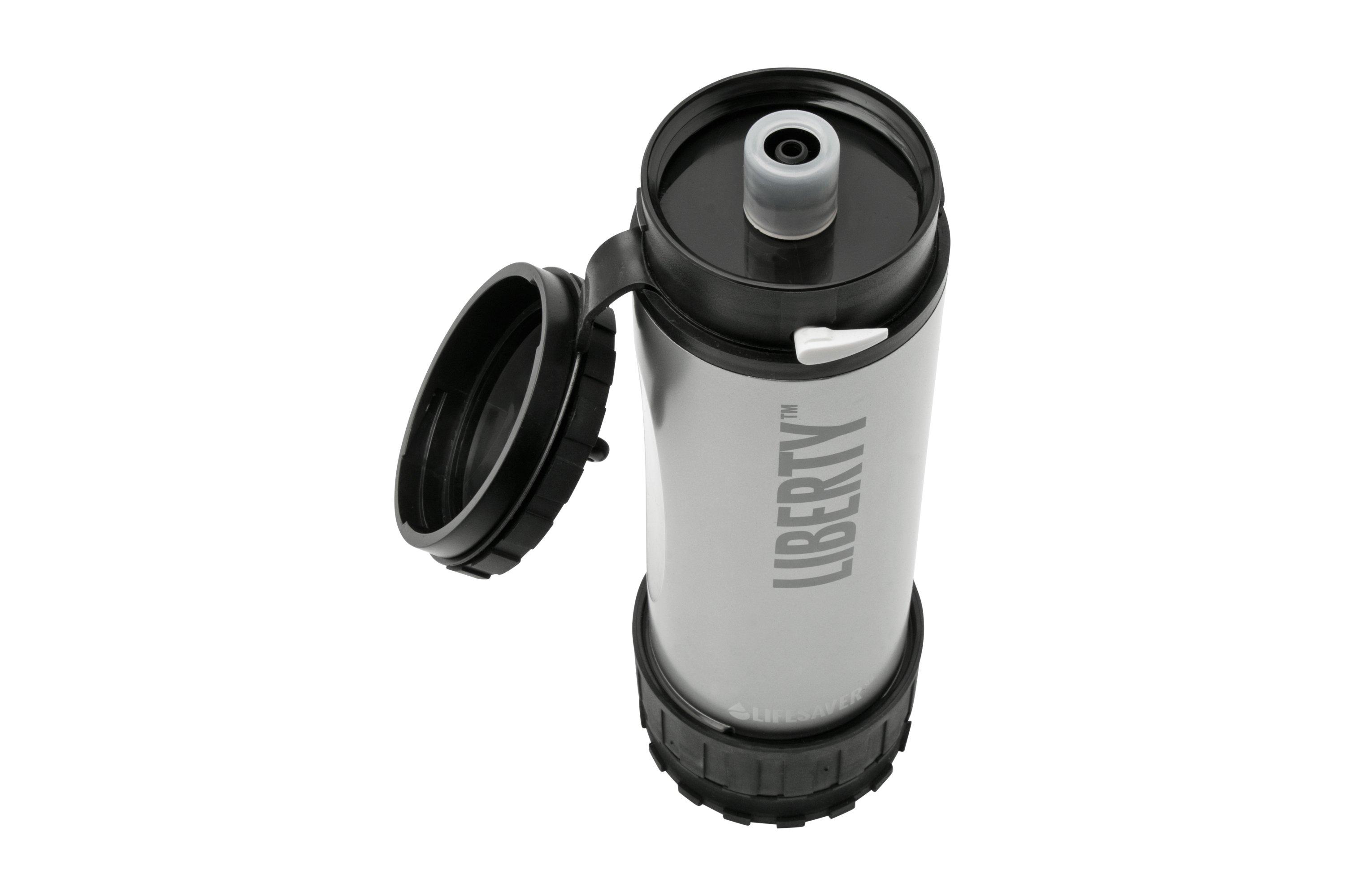 Lifesaver Liberty water bottle with filter, silver | Advantageously ...