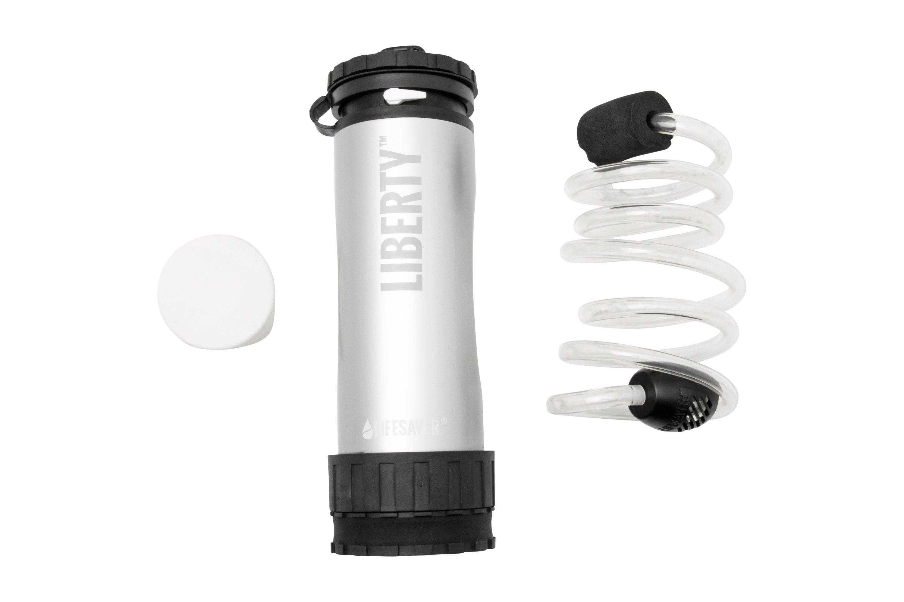 Lifesaver Liberty water bottle with filter, silver | Advantageously ...