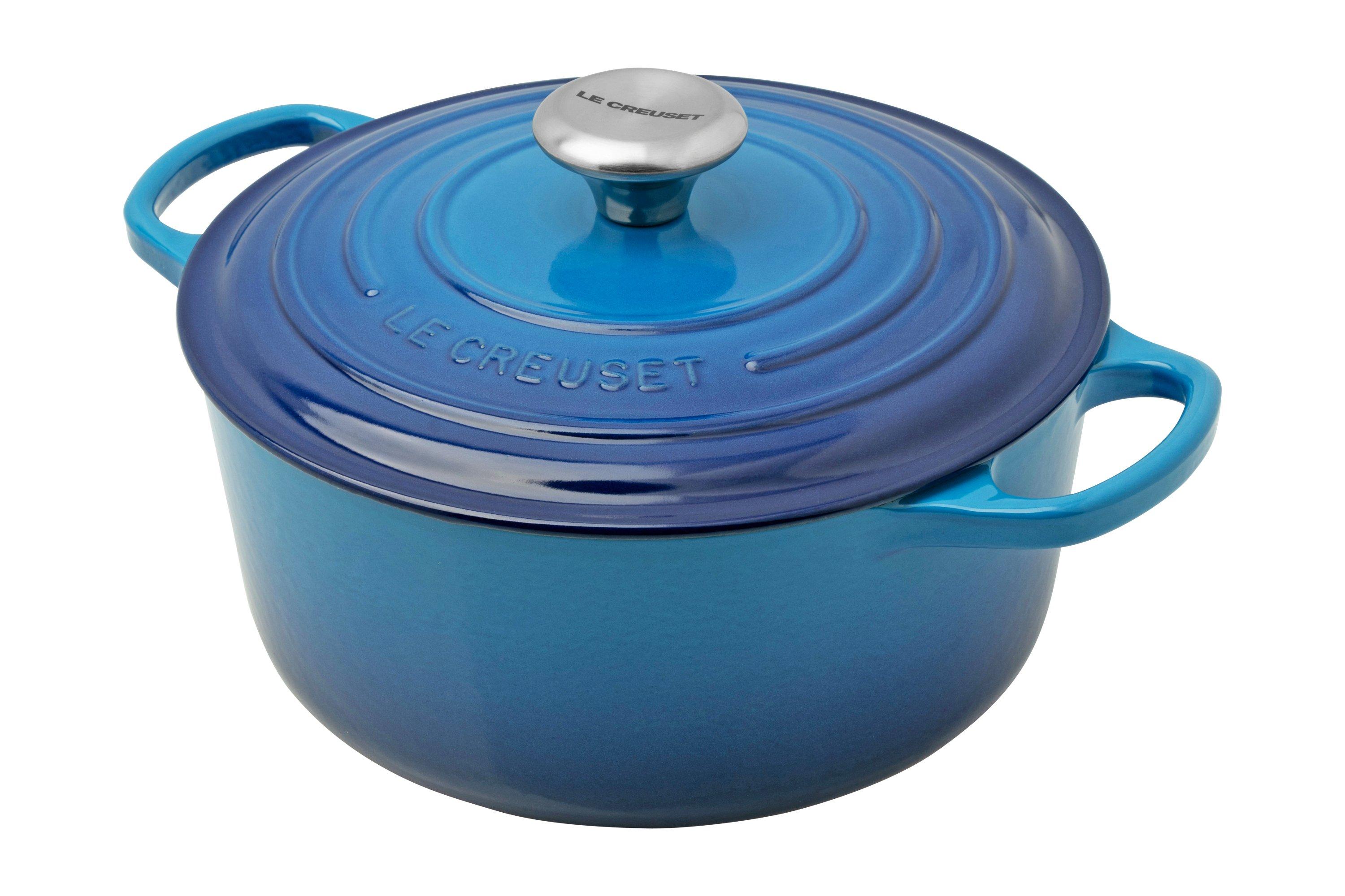 Le Creuset Signature braadpan 21177242202430 Azure, 24 cm 4,2L rond ...