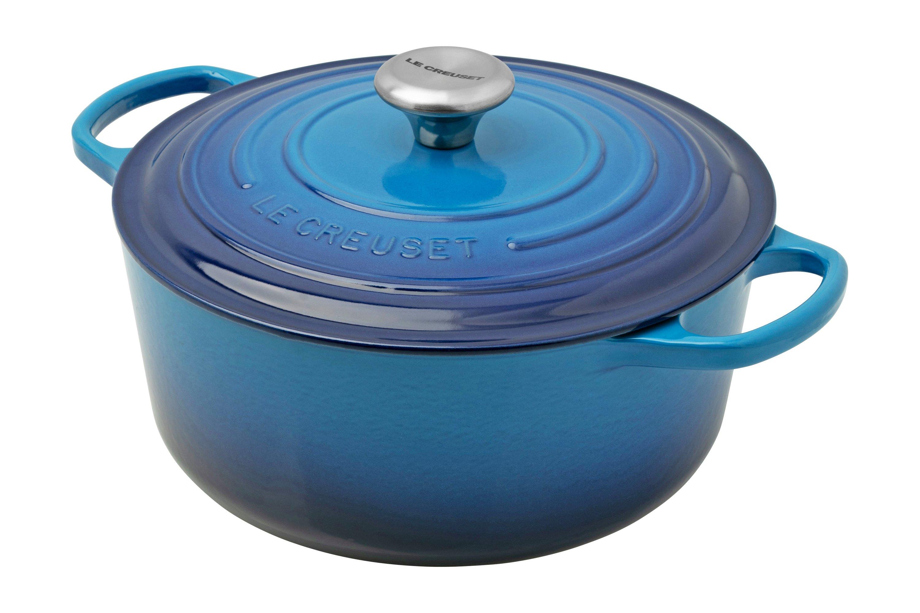 Le Creuset Signature braadpan 21177262202430 Azure 26 cm 5,3L rond ...