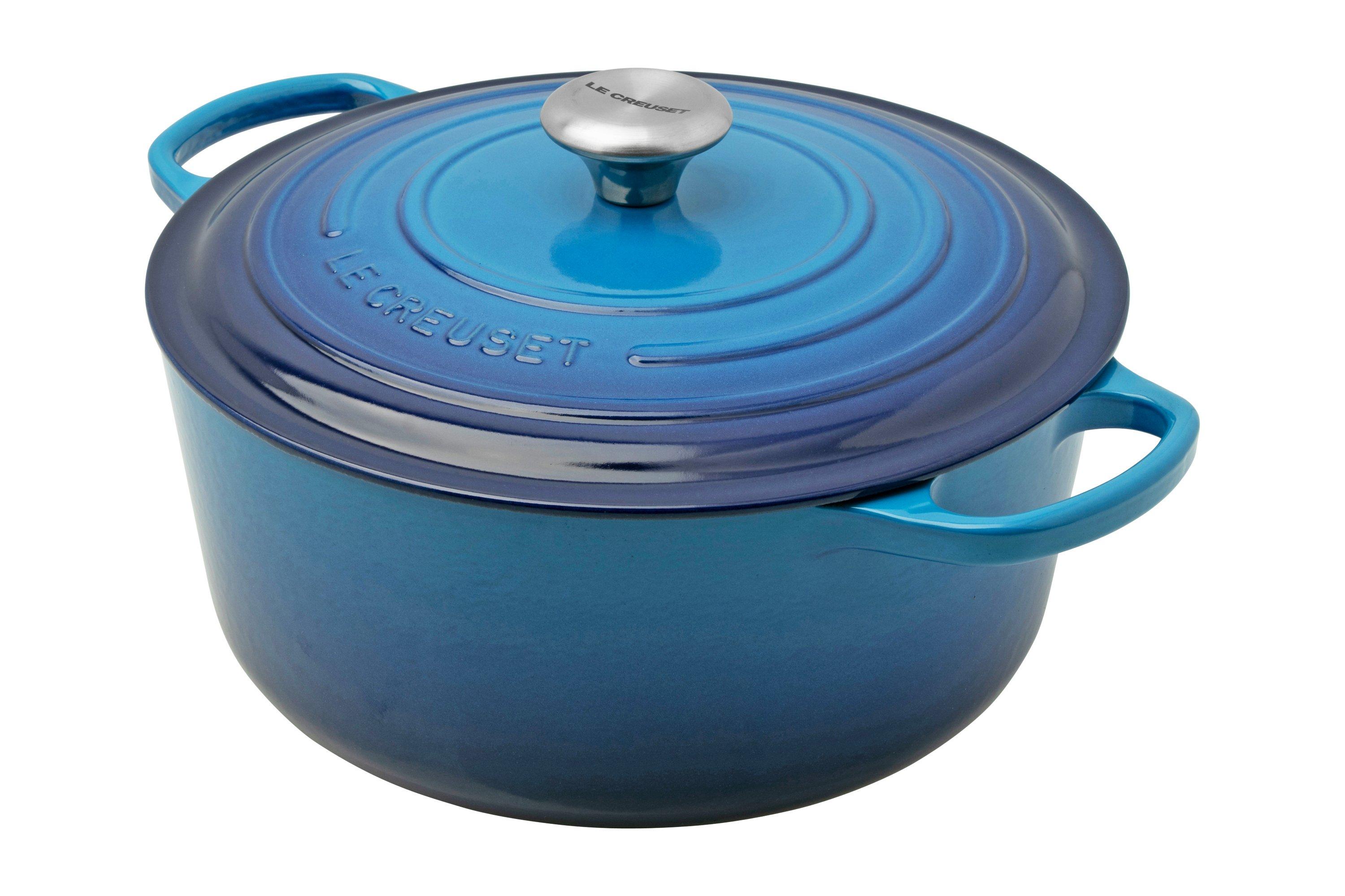 Le Creuset Signature braadpan 21177282202430 Azure 28 cm 6.7L rond ...
