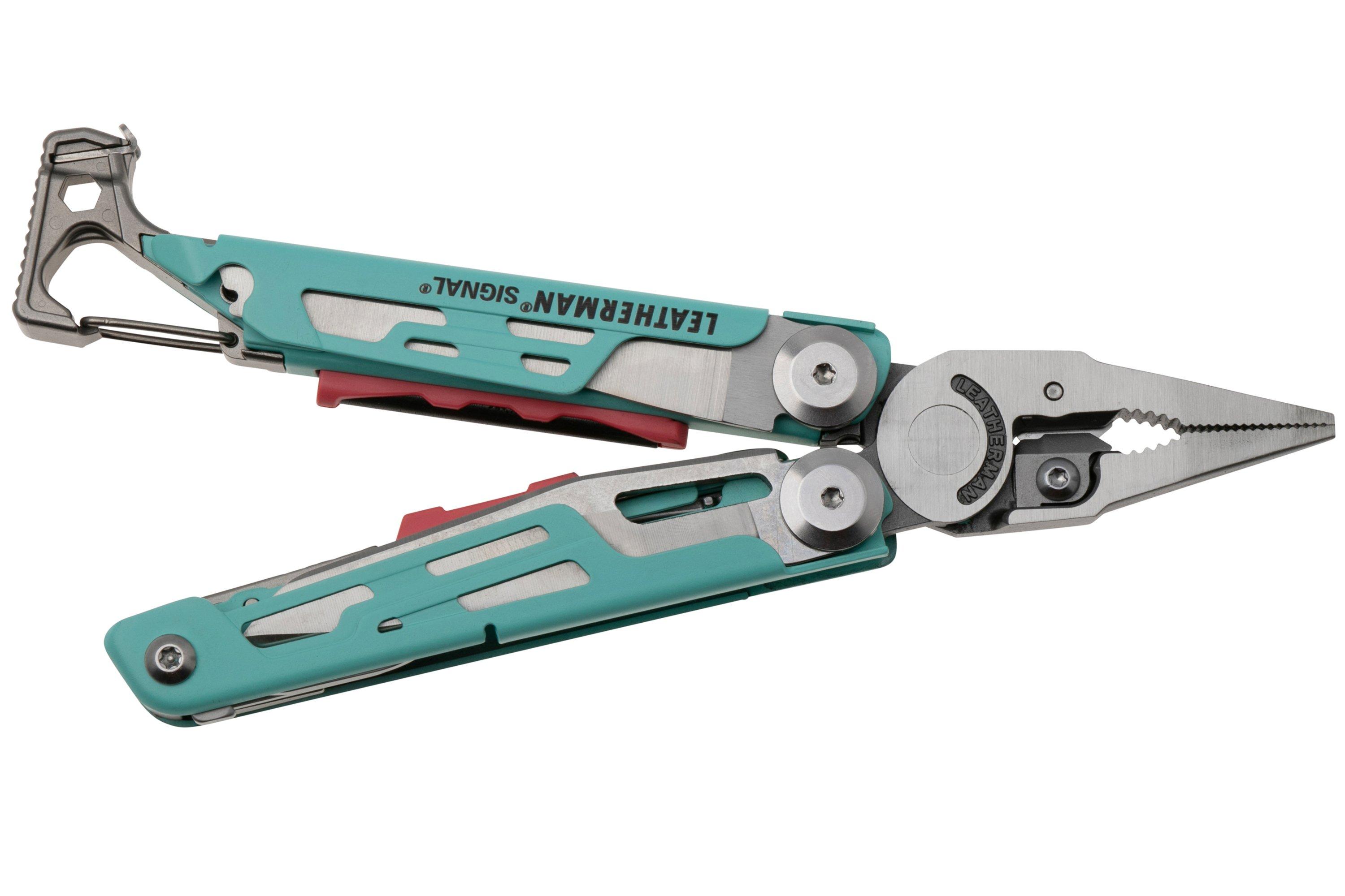 Leatherman Signal Aqua & Silver 7000-AQS survival multi-tool, nylon ...