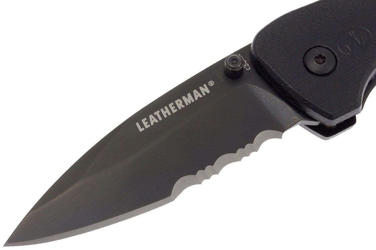 Leatherman Crater C33LX black pocket knife, partly serrated ...