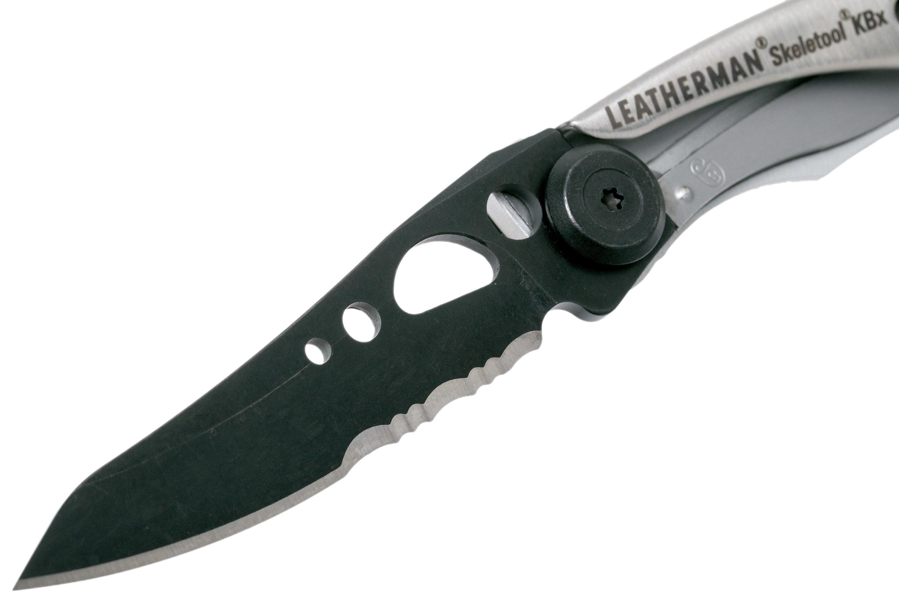 Leatherman Skeletool Knife KBx Black & Silver pocket knife partially ...