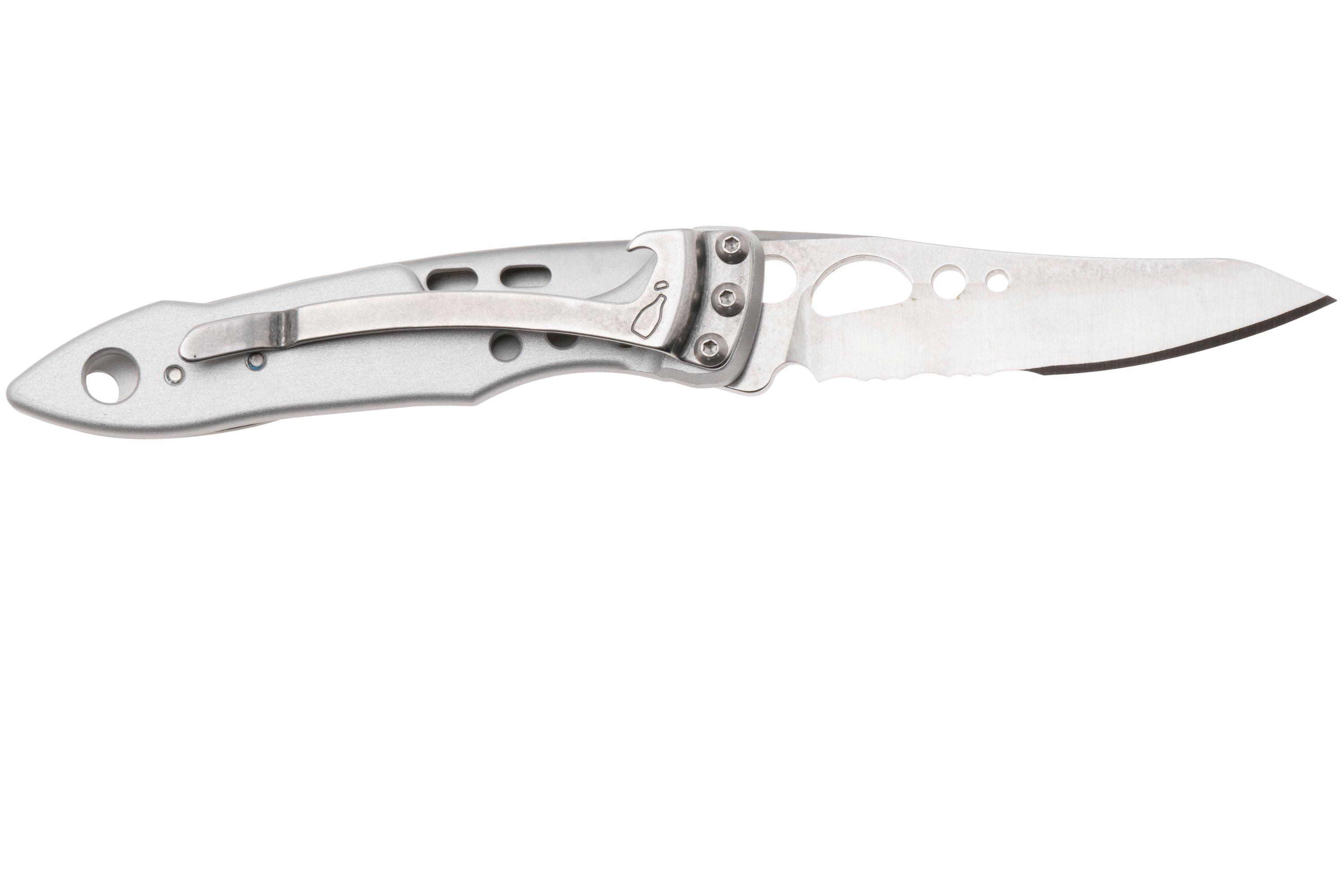 Leatherman Skeletool Knife KBx partially serrated pocket knife, silver ...