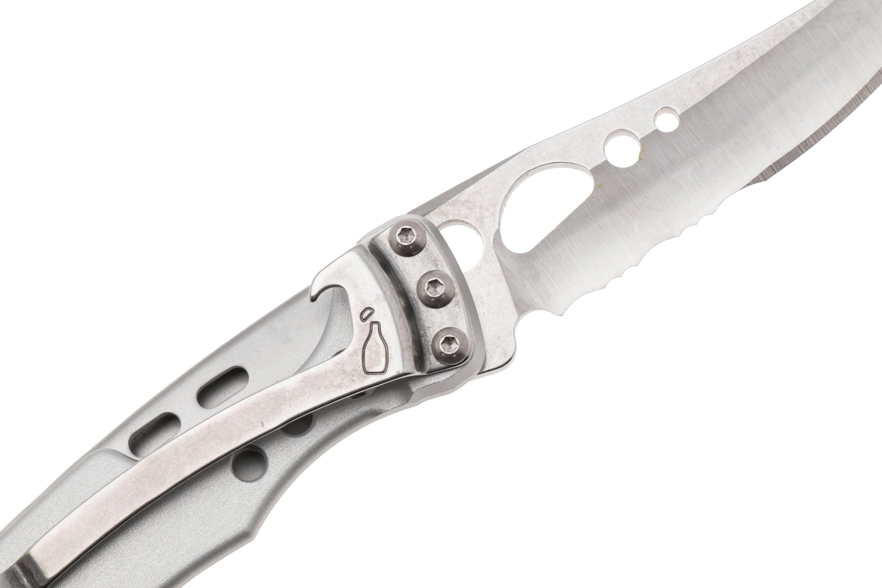 Leatherman Skeletool Knife KBx partially serrated pocket knife, silver ...