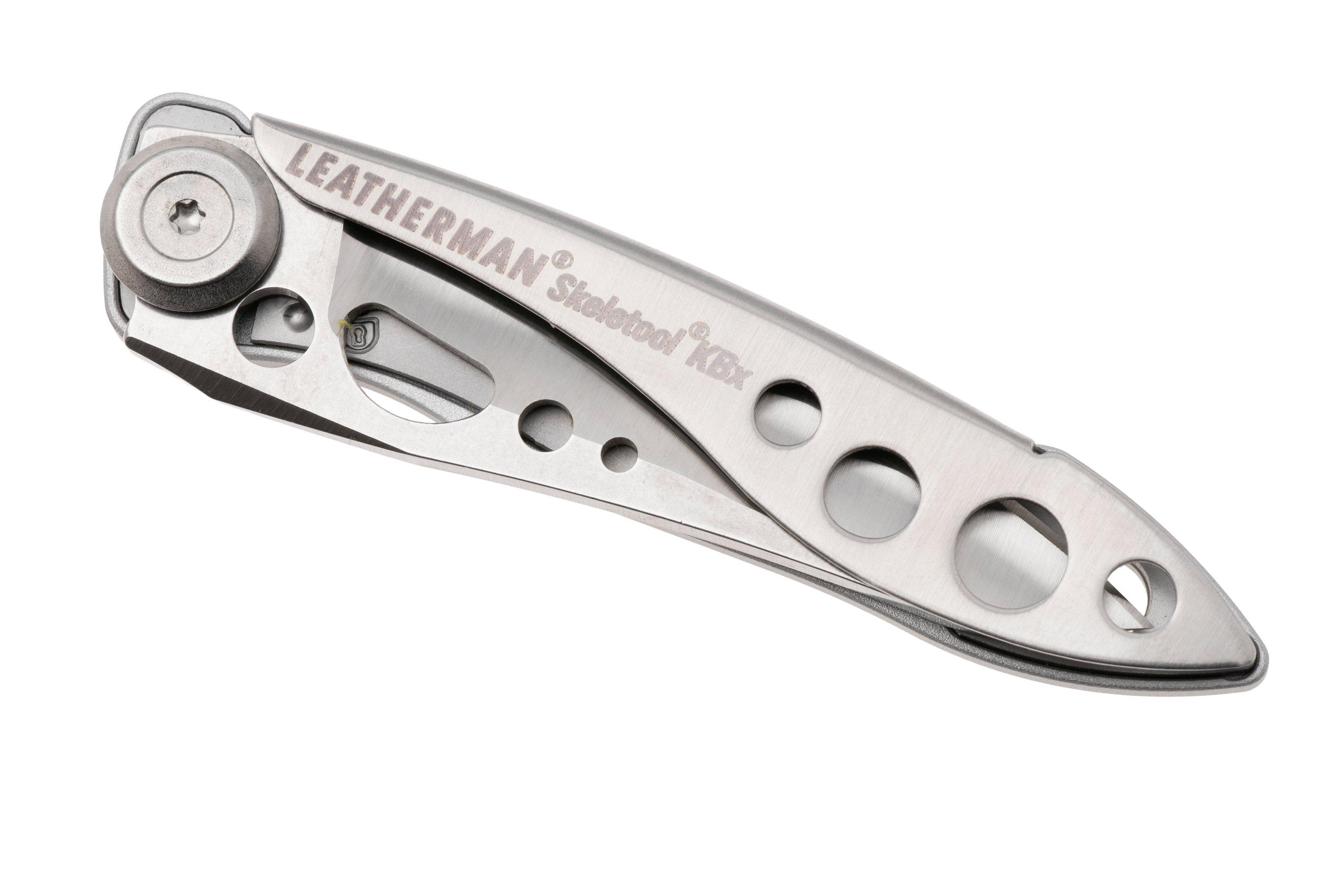 Leatherman Skeletool Knife KBx partially serrated pocket knife, silver ...