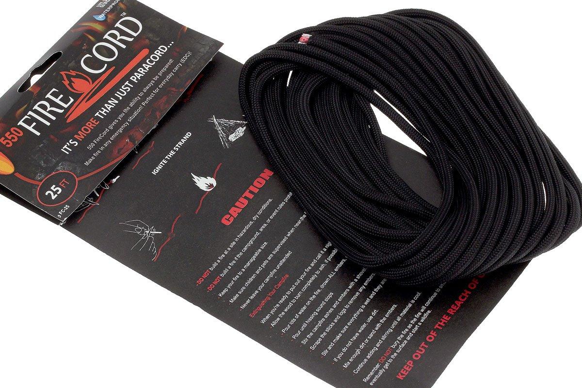 Live Fire Firecord 550 Paracord 25ft, Black | Advantageously shopping ...