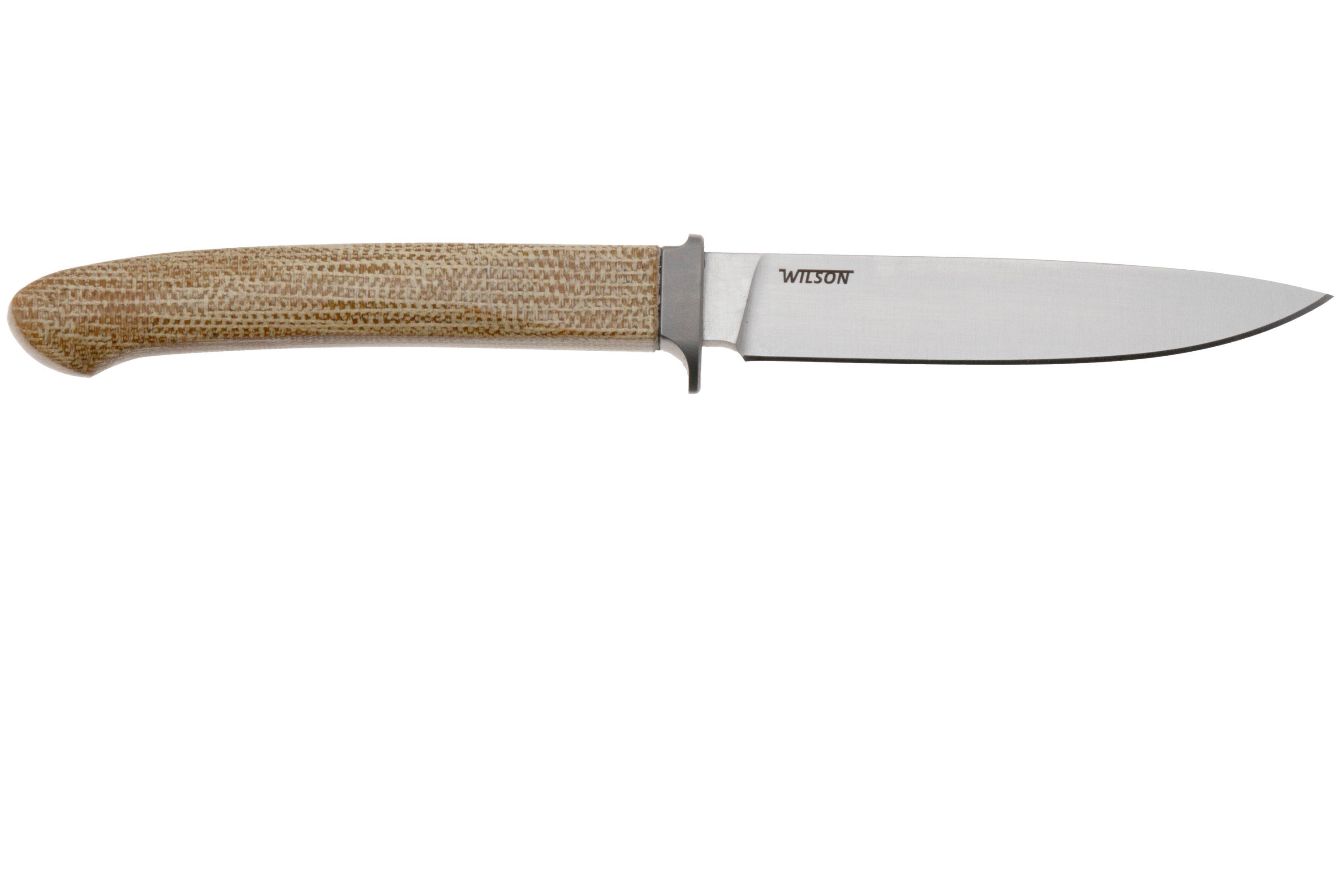 LionSteel Ago AG1-CVN Natural Canvas Micarta, Titanium Guard ...