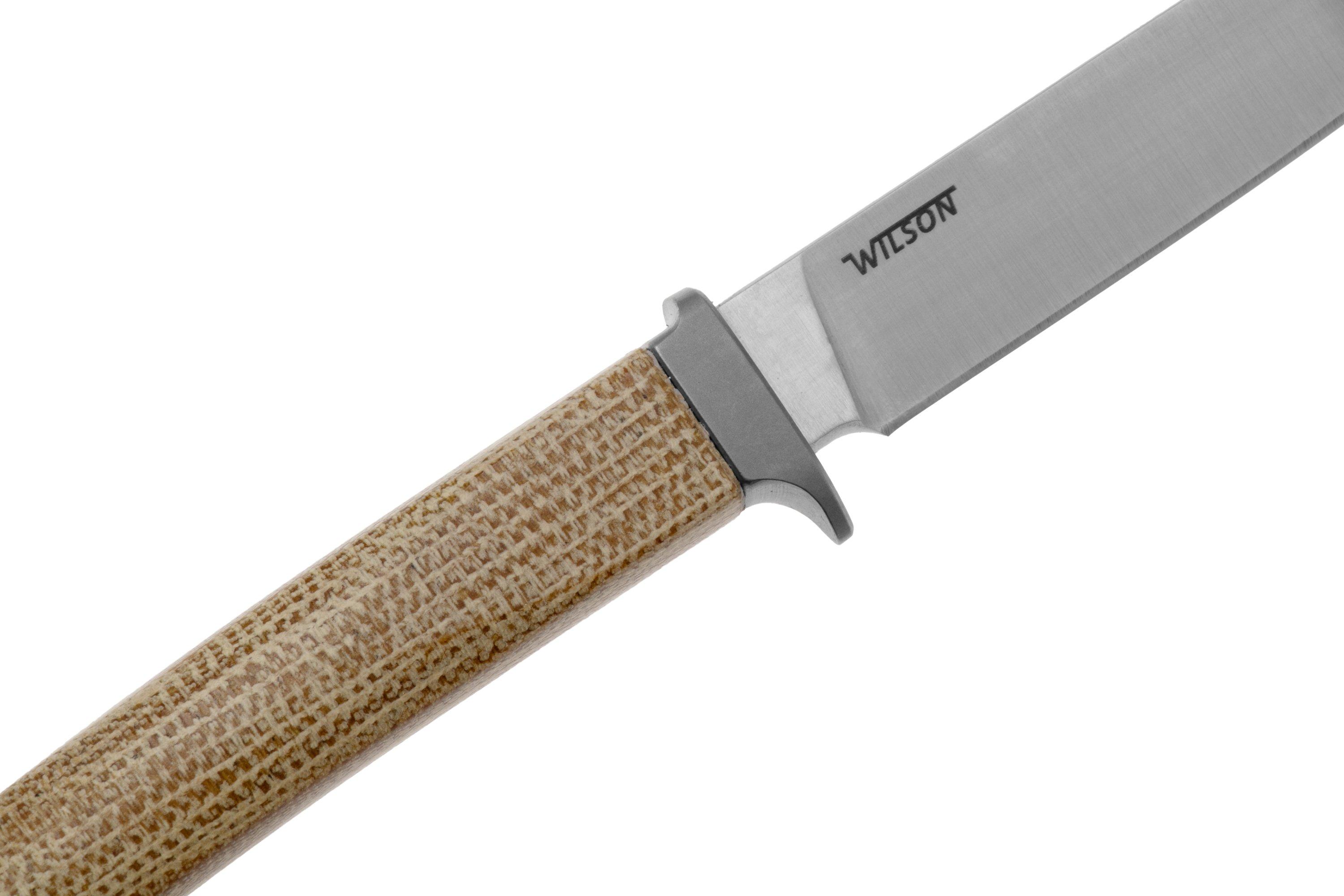 LionSteel Ago AG1-CVN Natural Canvas Micarta, Titanium Guard, fixed ...