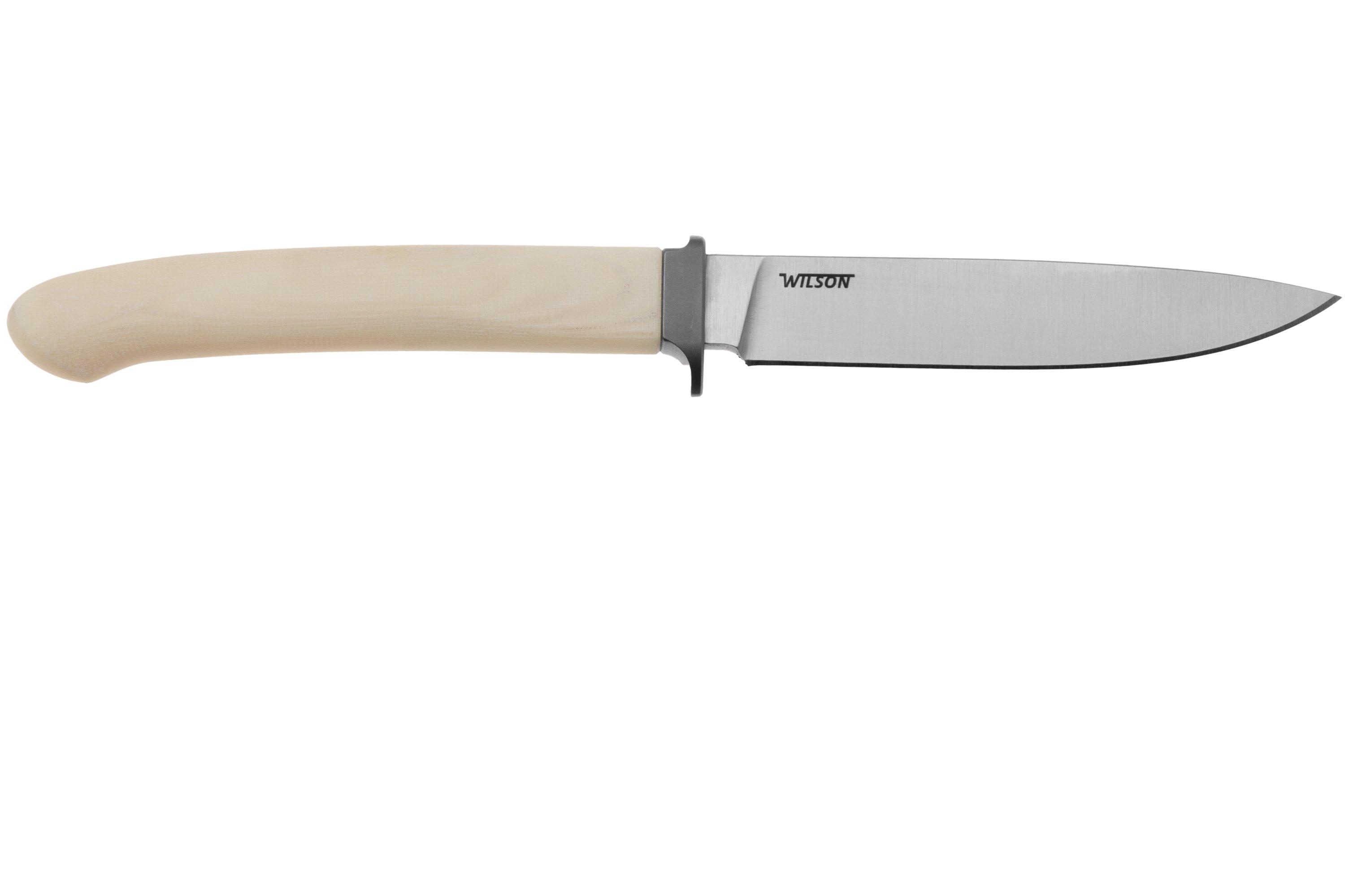 LionSteel Ago AG1-MW White Micarta, Titanium Guard, Feststehende Messer ...