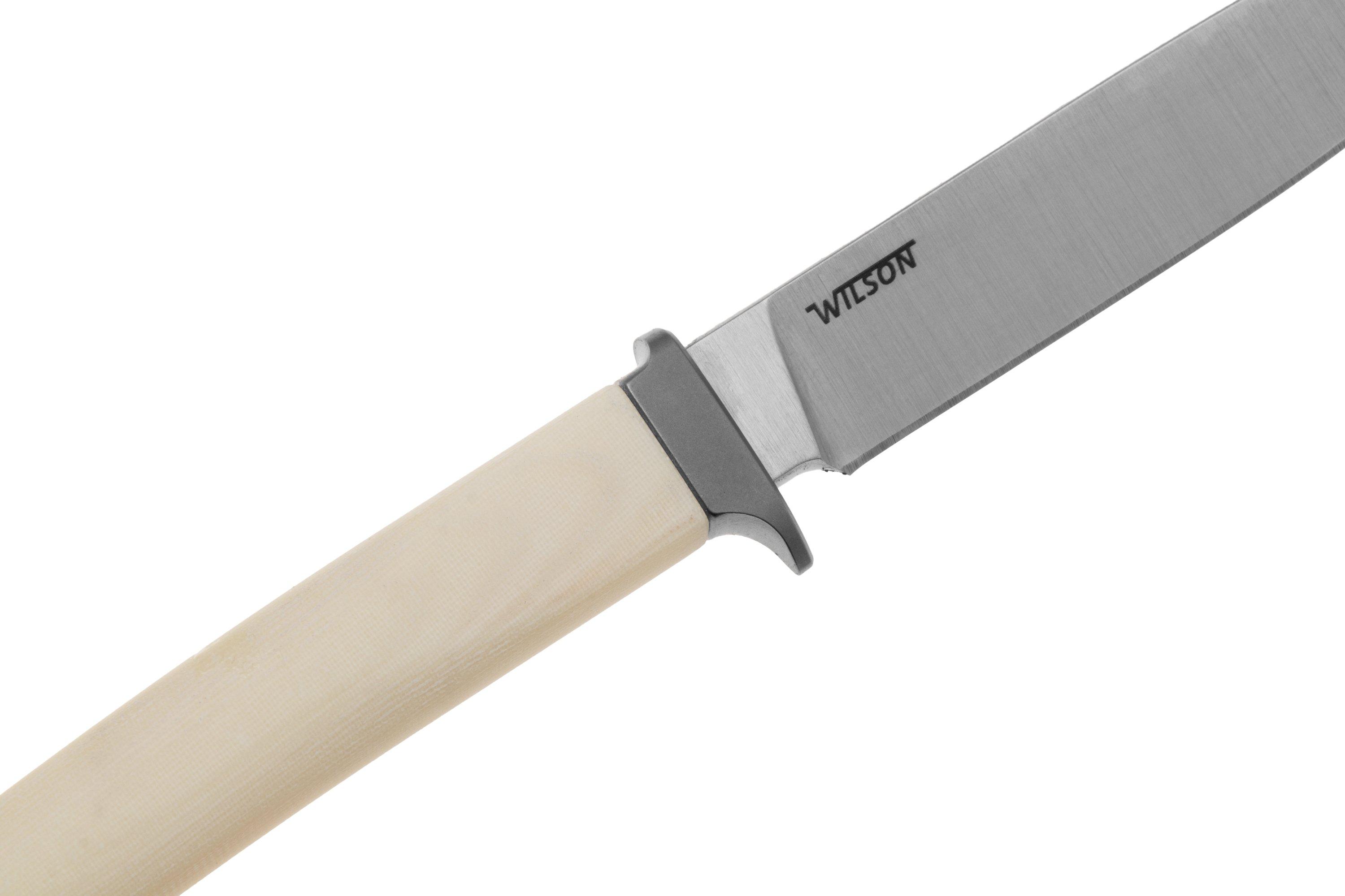 LionSteel Ago AG1-MW White Micarta, Titanium Guard, vaststaand mes ...