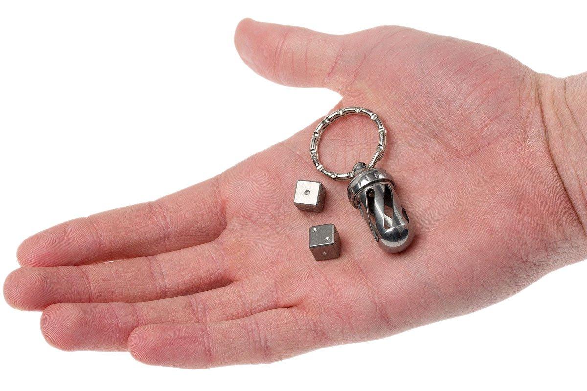 LionSteel AcornDice Steel key ring, stainless steel dice ...