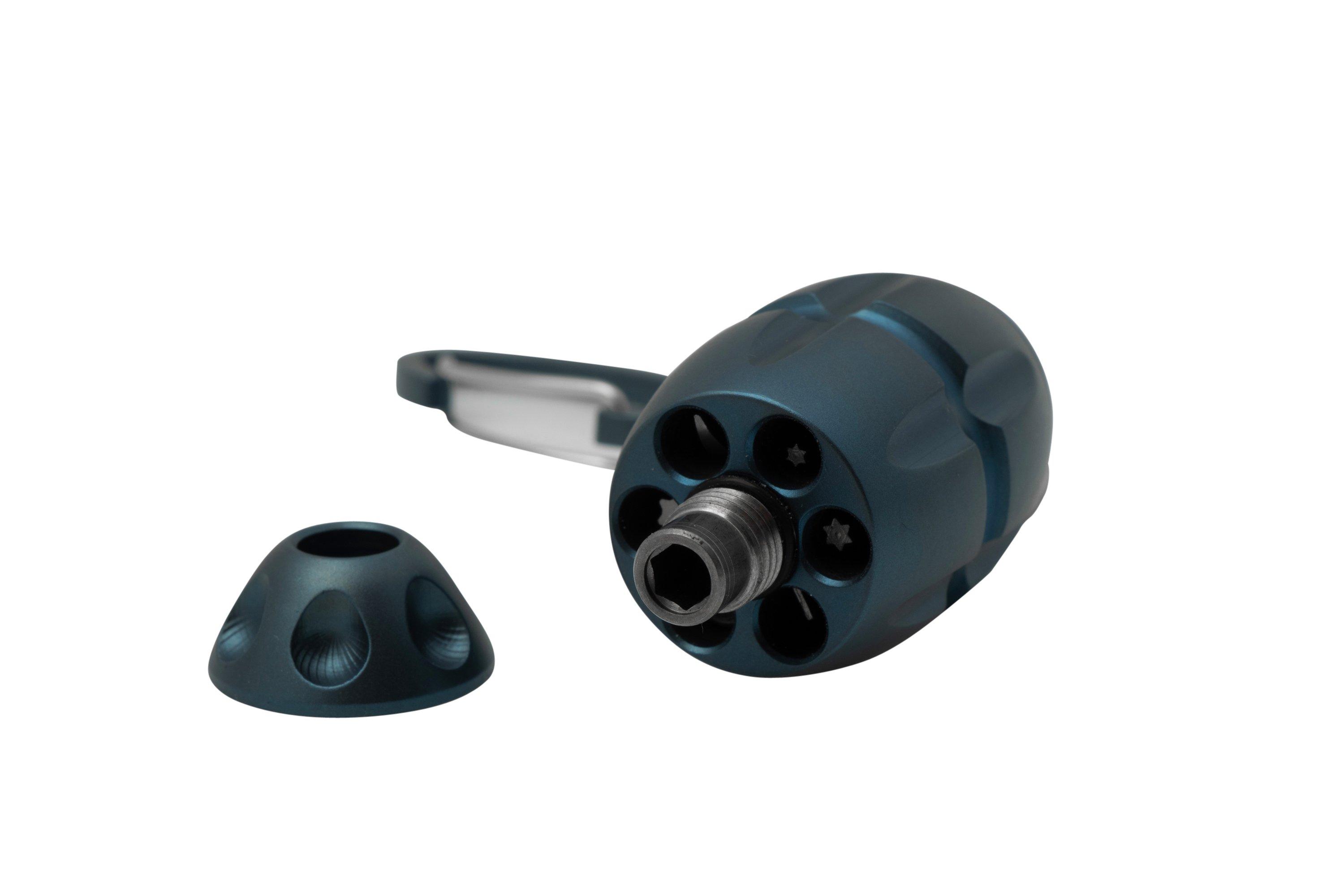 LionSteel Eggie Blue Titanium EG-BL keychain bit set and multi-tool ...