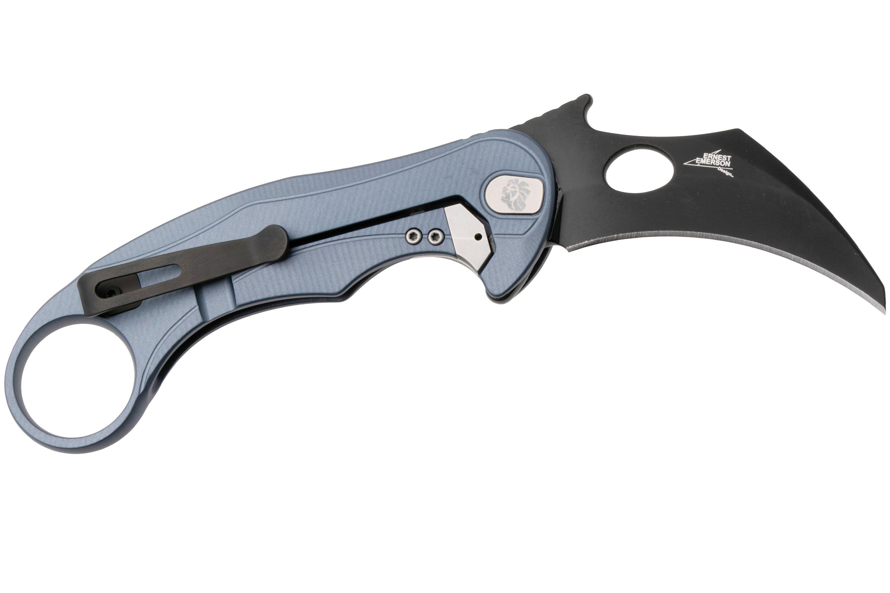 LionSteel L.E.One Mid LE2-IB, Old Black M390, Ice Blue Aluminum ...