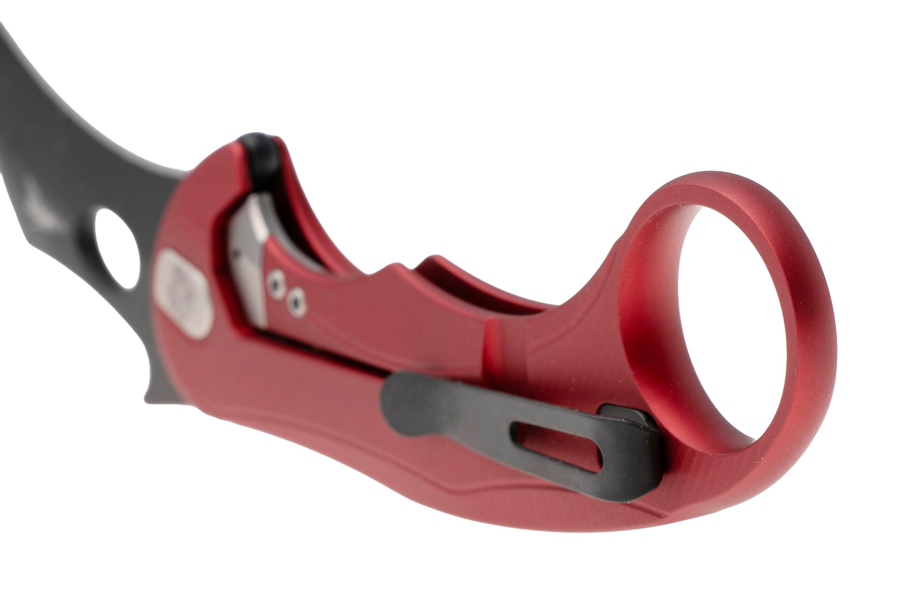 LionSteel L.E.One Mid LE2-RB, Old Black M390, Red Aluminum, karambit ...