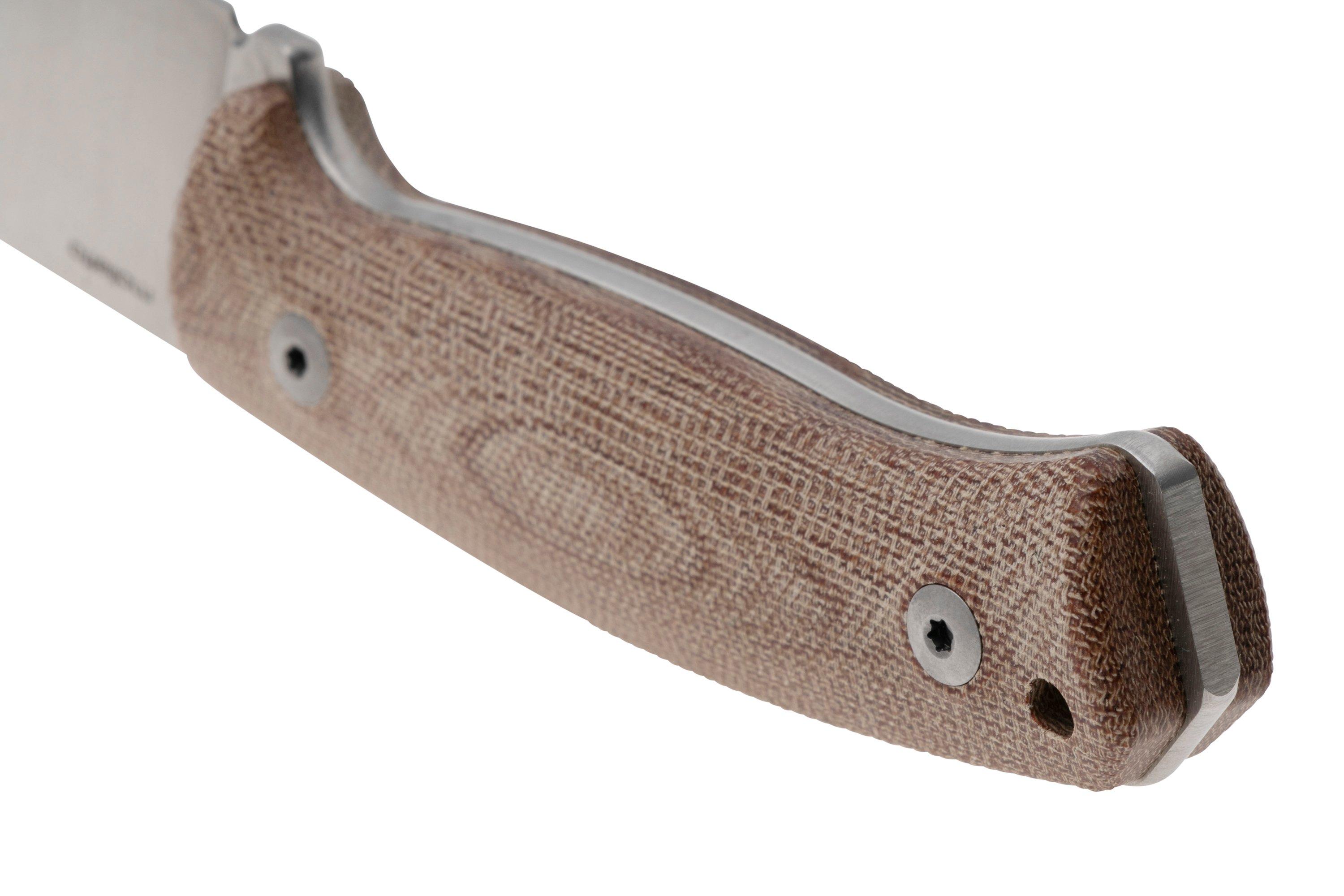 LionSteel M2M CVN Natural Canvas Micarta fixed knife | Advantageously ...