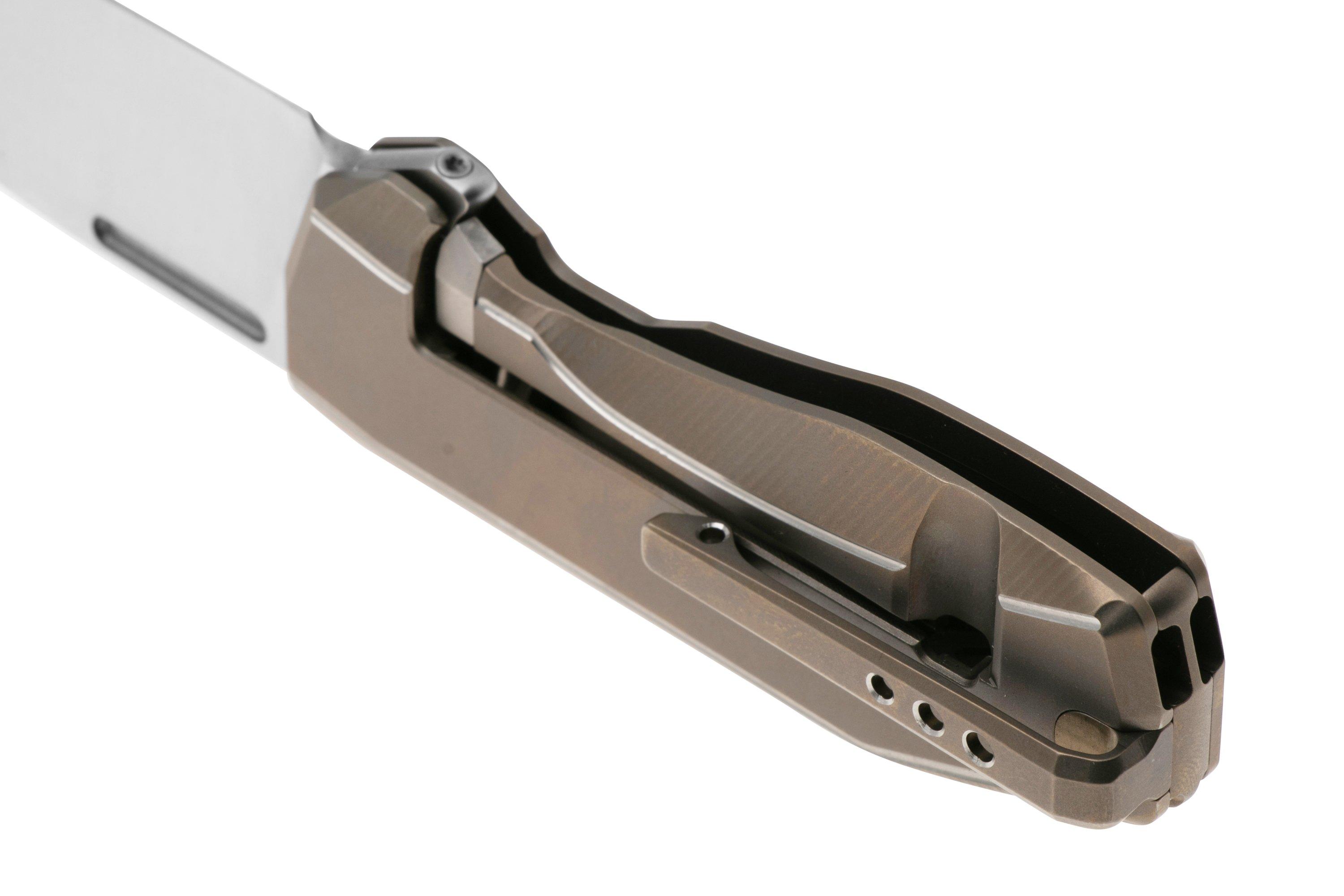 LionSteel N.ONE N1-BR Frame Lock, Magnacut, Bronze Titanium, pocket ...