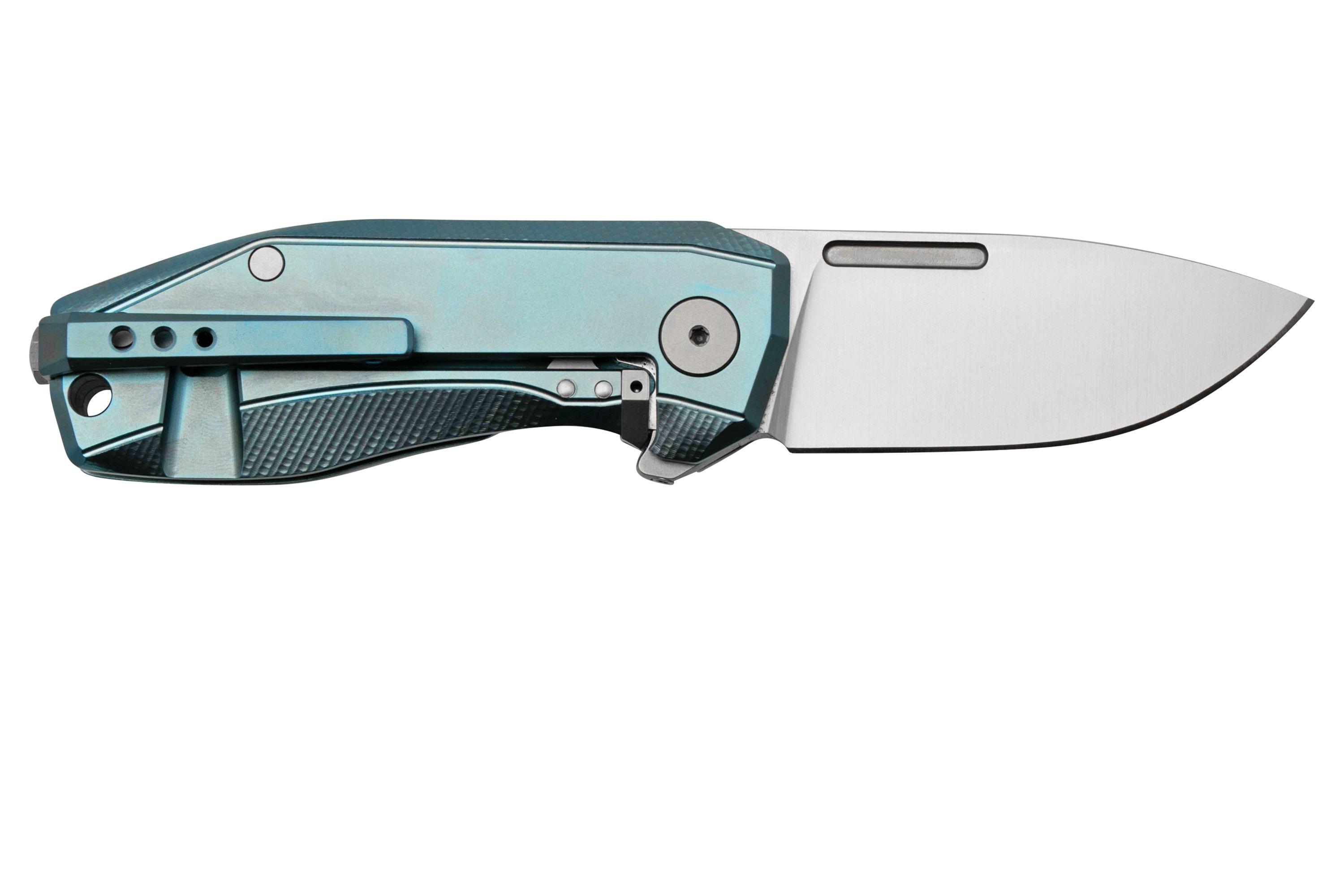 LionSteel Nano NA01-BL Frame Lock, Magnacut, Blue Titanium, pocket ...