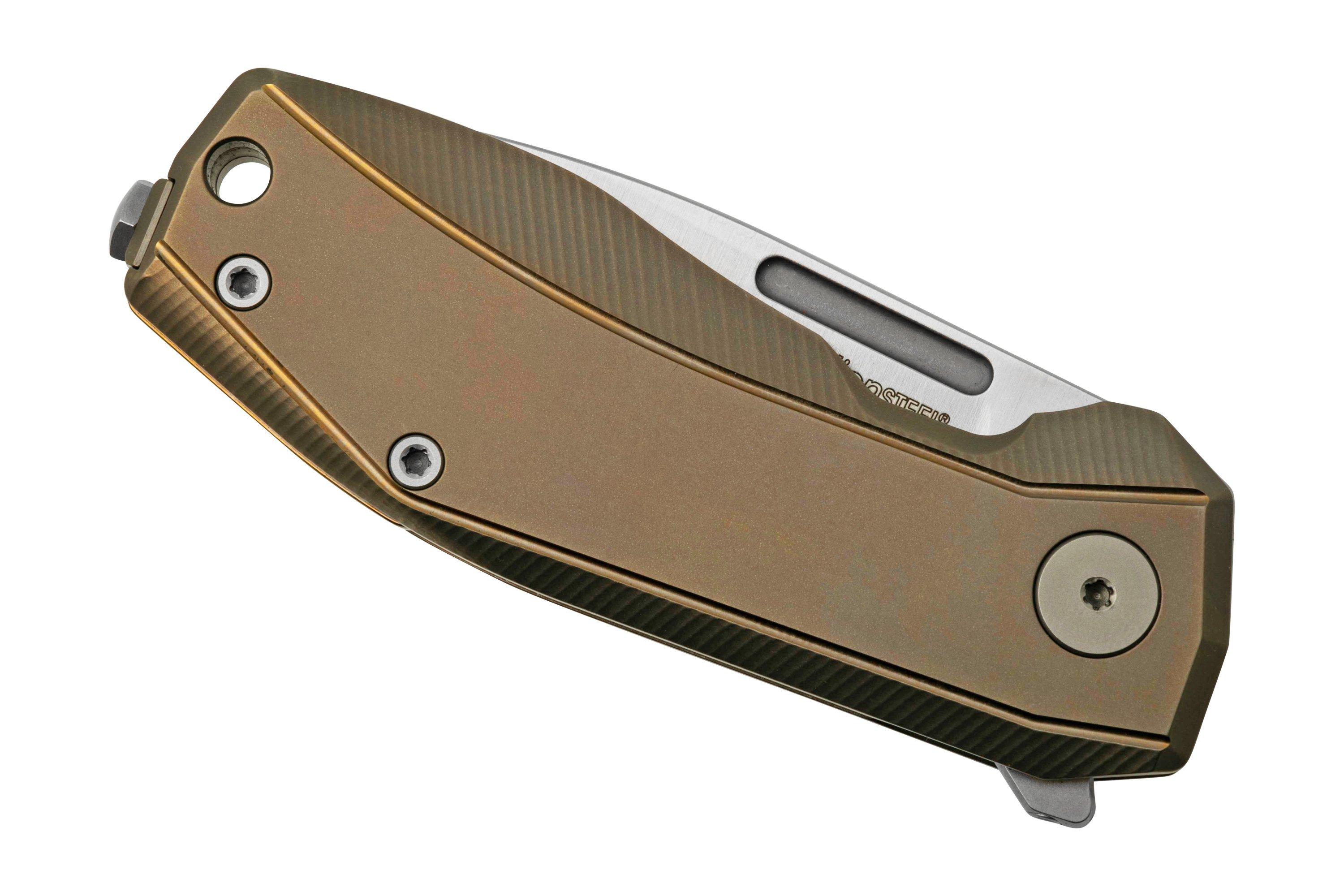 LionSteel Nano NA01-BR Frame Lock, Magnacut, Bronze Titanium, pocket ...