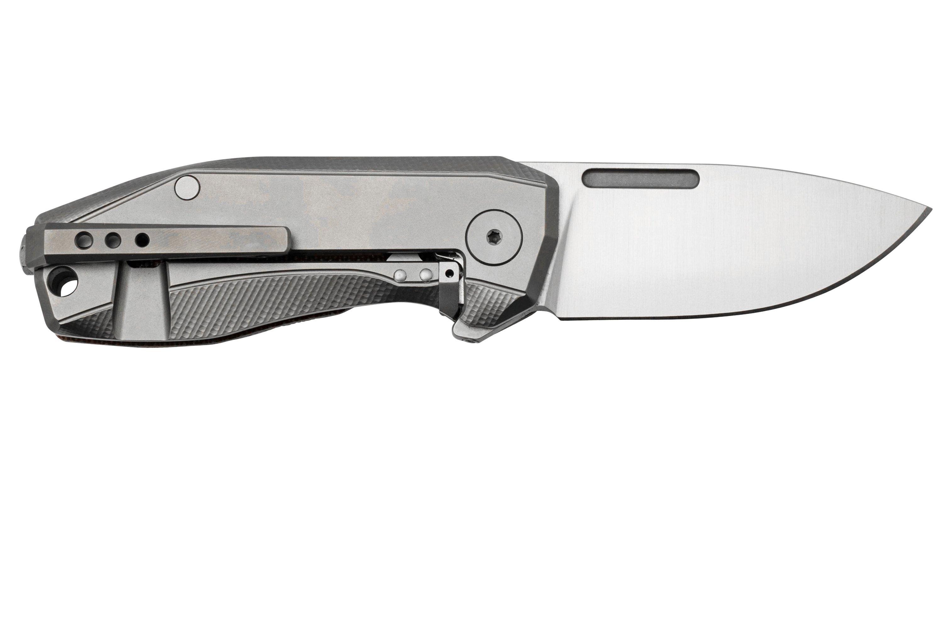 LionSteel Nano NA01-CVN Frame Lock, Magnacut, Natural Canvas Micarta ...