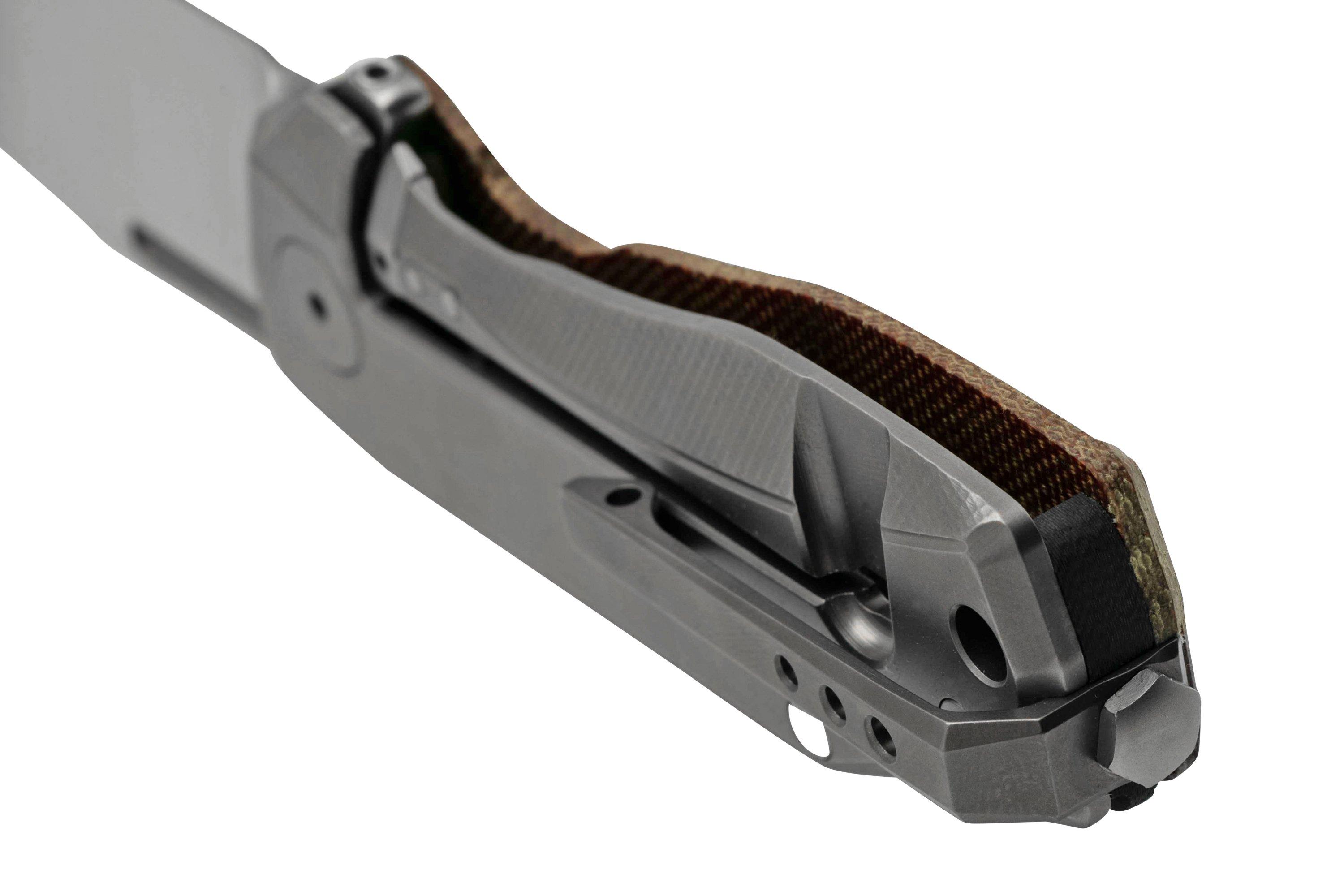 LionSteel Nano NA01-CVN Frame Lock, Magnacut, Natural Canvas Micarta ...