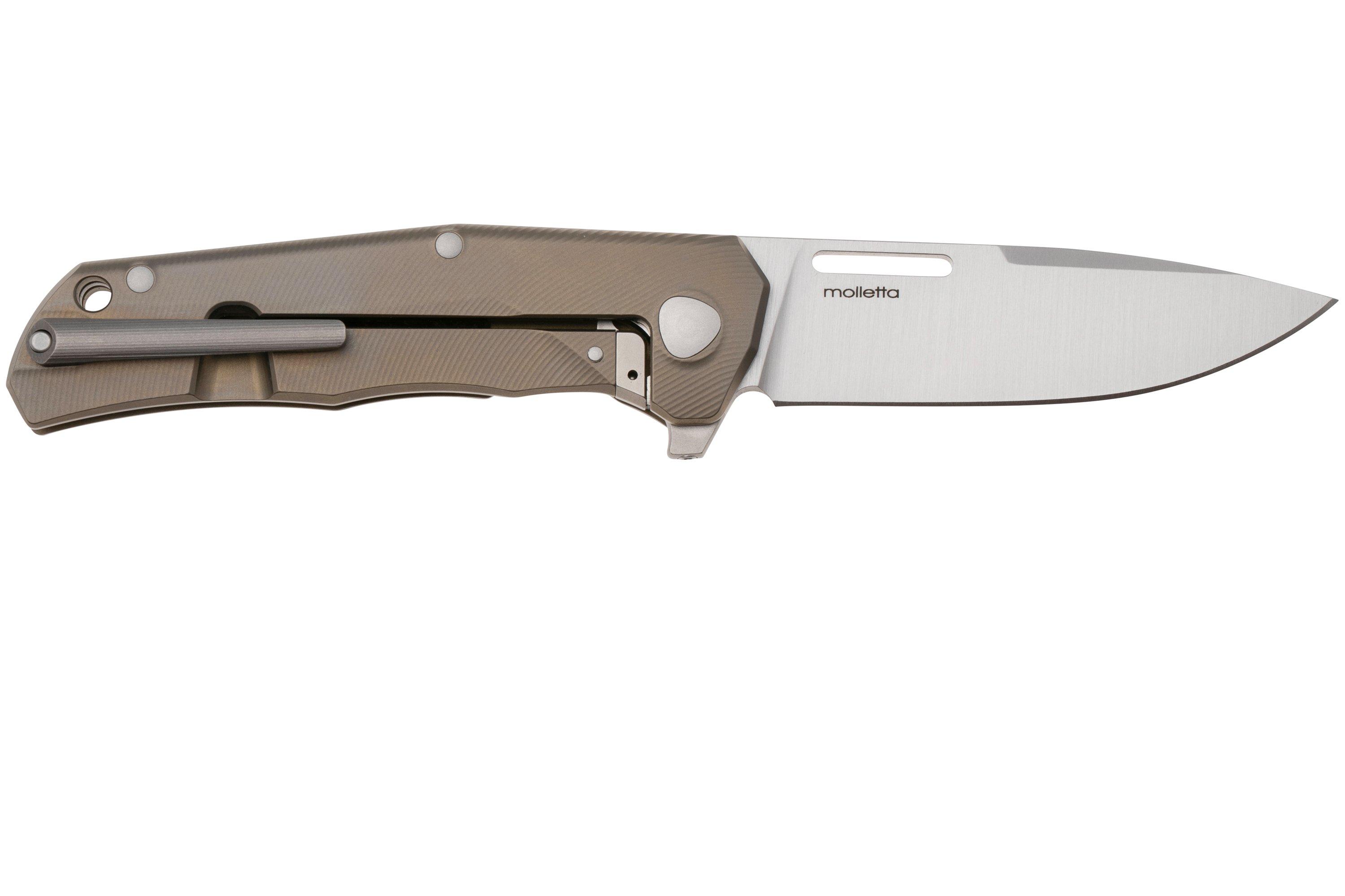 LionSteel Q4ttro, Satin MagnaCut, Bronze Titanium Carbon Fiber Inlay, coltello da tasca, Michele ...
