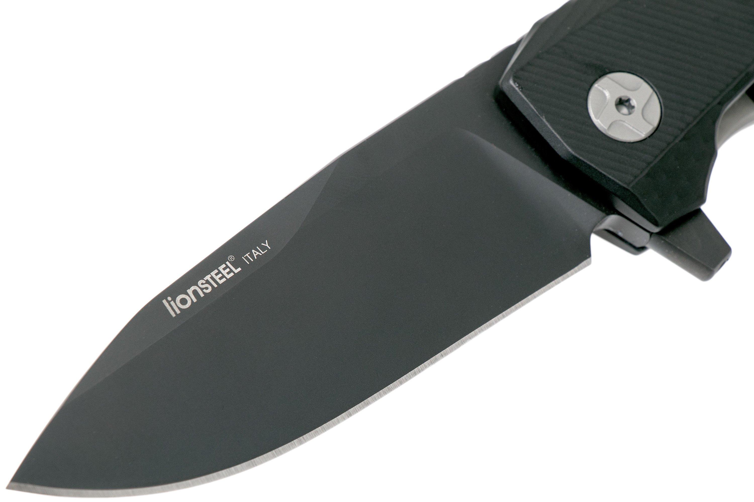 LionSteel ROK Black Black Aluminium ROK A BB pocket knife ...