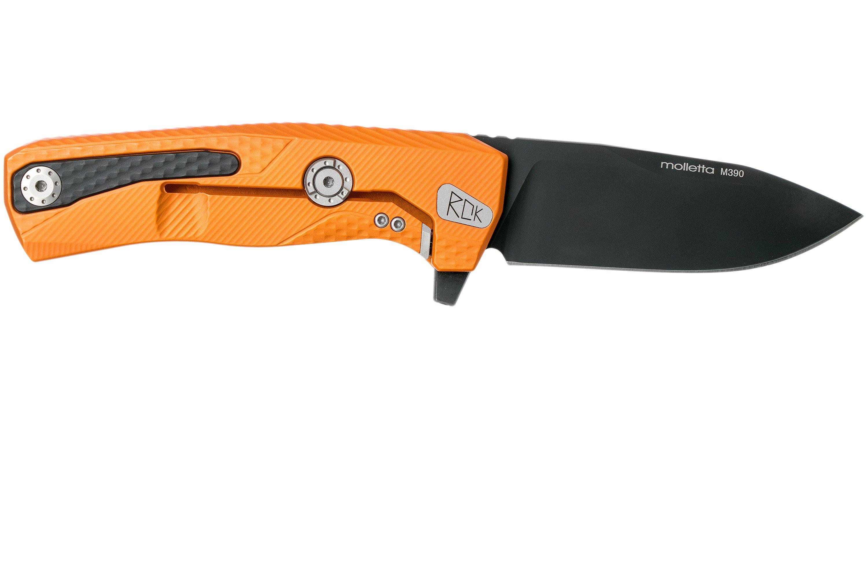 LionSteel ROK Black Orange Aluminium ROK A OB pocket knife ...