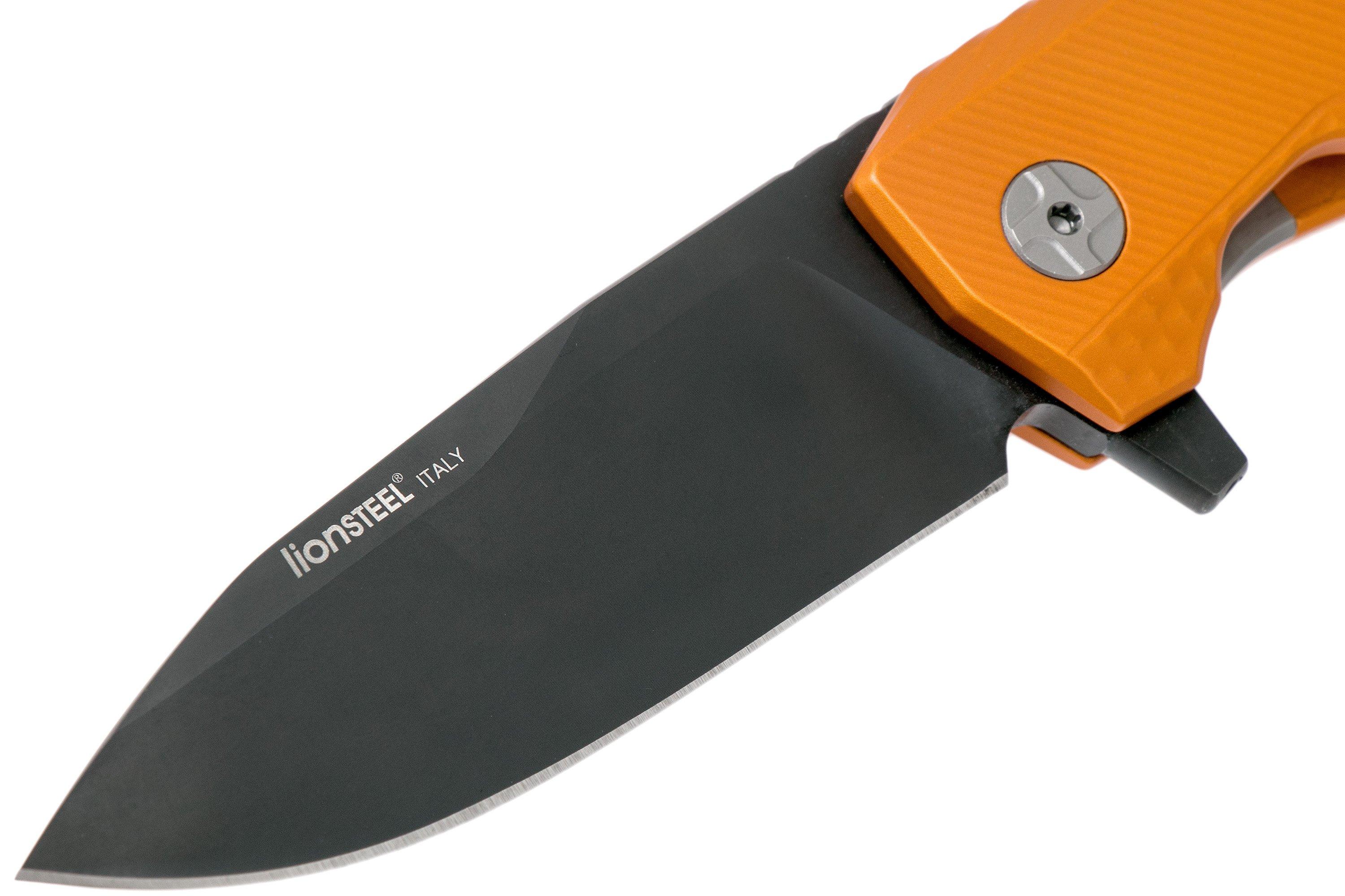 LionSteel ROK Black Orange Aluminium ROK A OB pocket knife ...