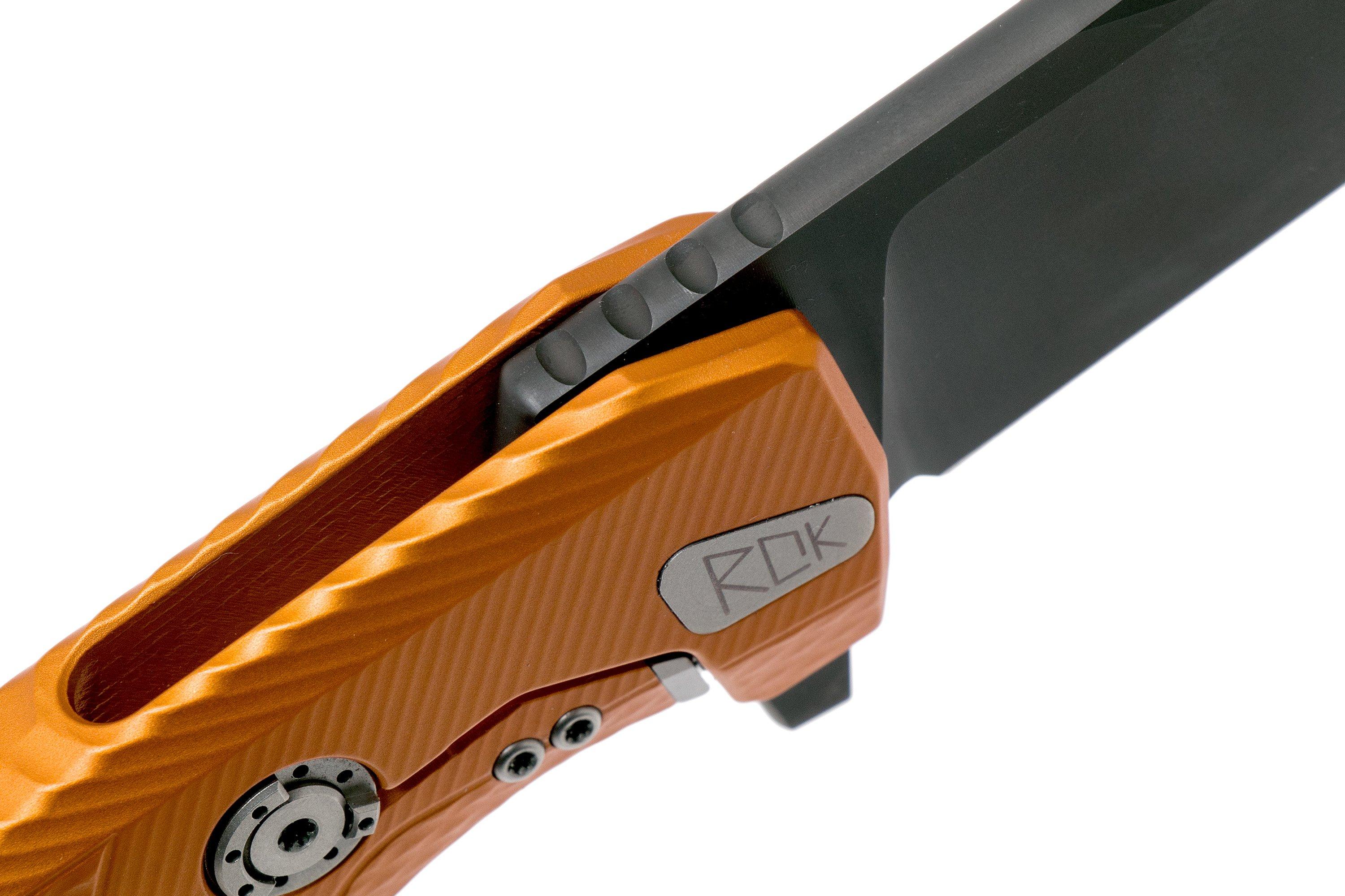 LionSteel ROK Black Orange Aluminium ROK A OB pocket knife ...