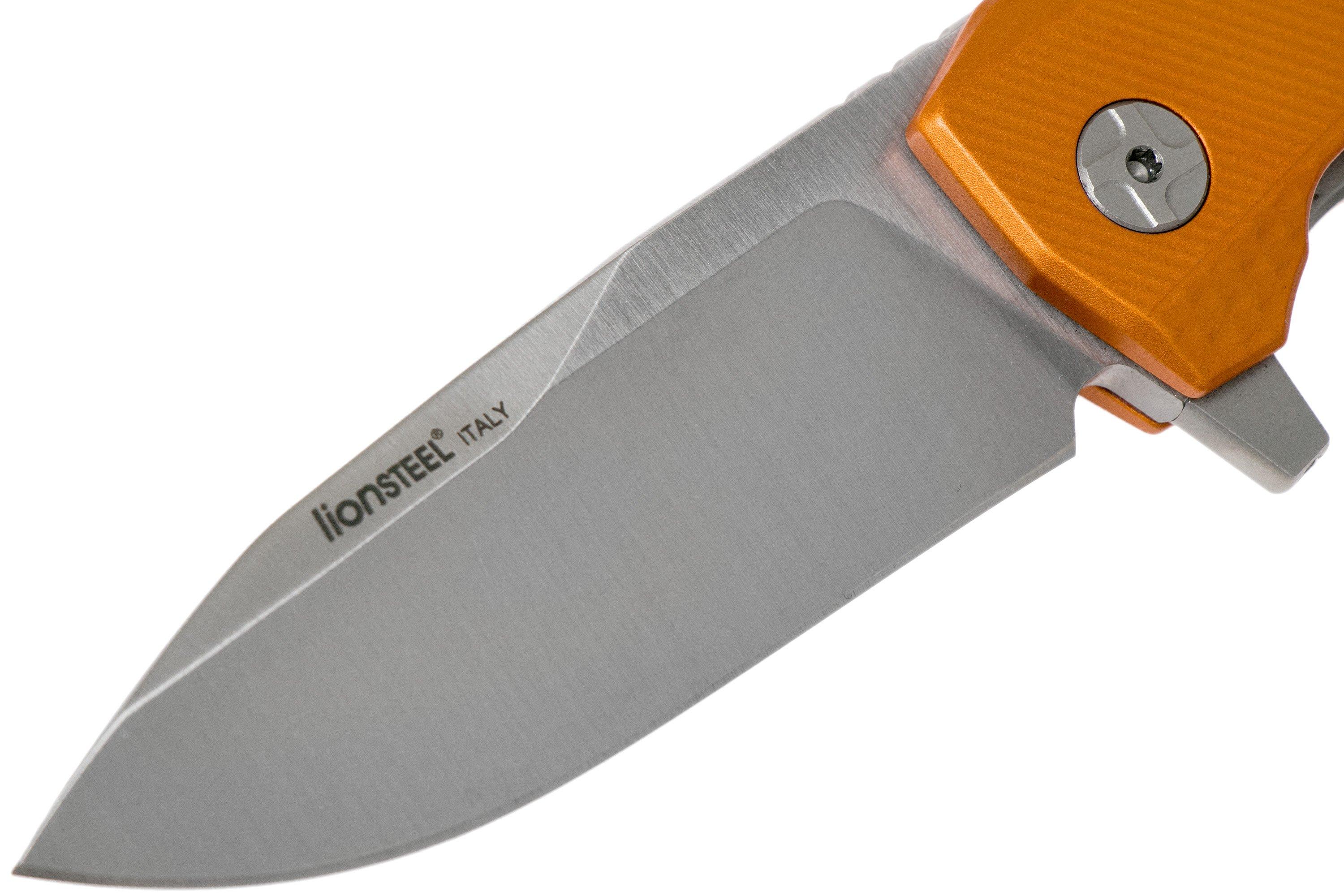 LionSteel ROK Satin Orange Aluminium ROK A OS pocket knife ...