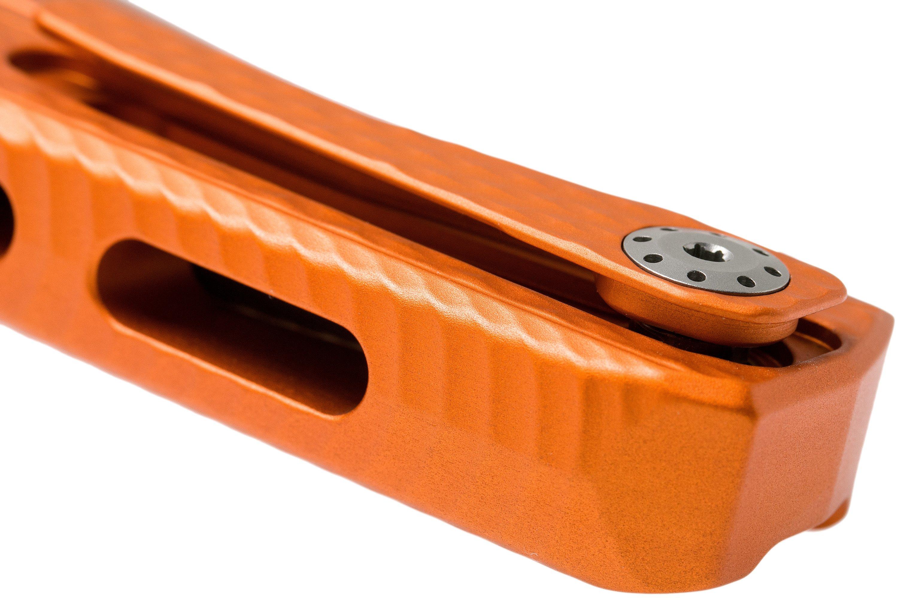 LionSteel ROK Satin Orange Aluminium ROK A OS pocket knife ...