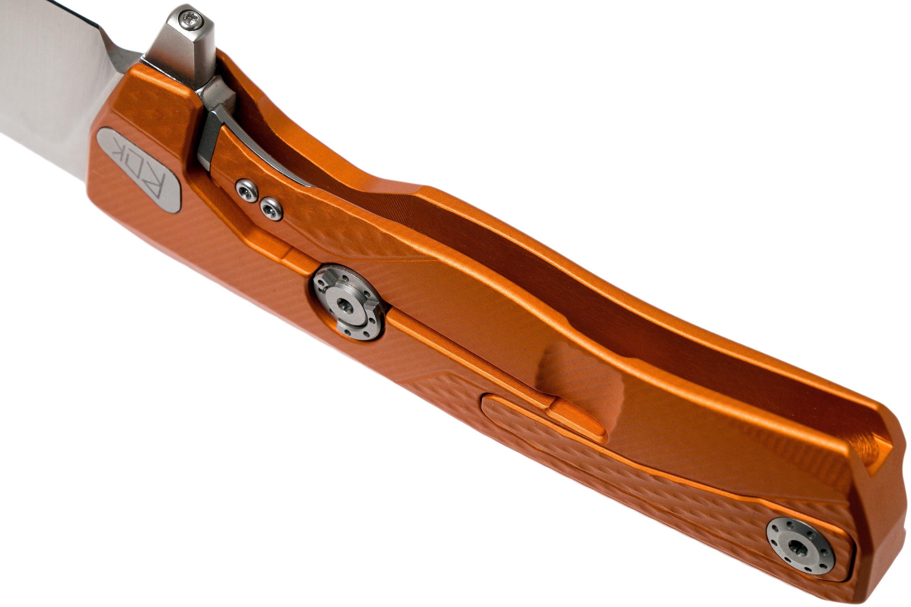 LionSteel ROK Satin Orange Aluminium ROK A OS pocket knife ...