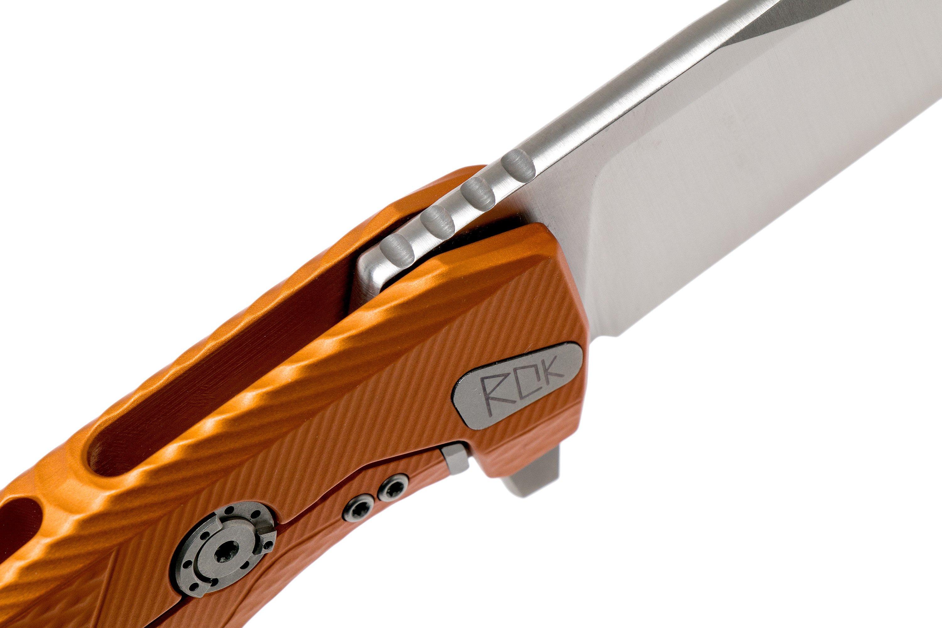LionSteel ROK Satin Orange Aluminium ROK A OS pocket knife ...