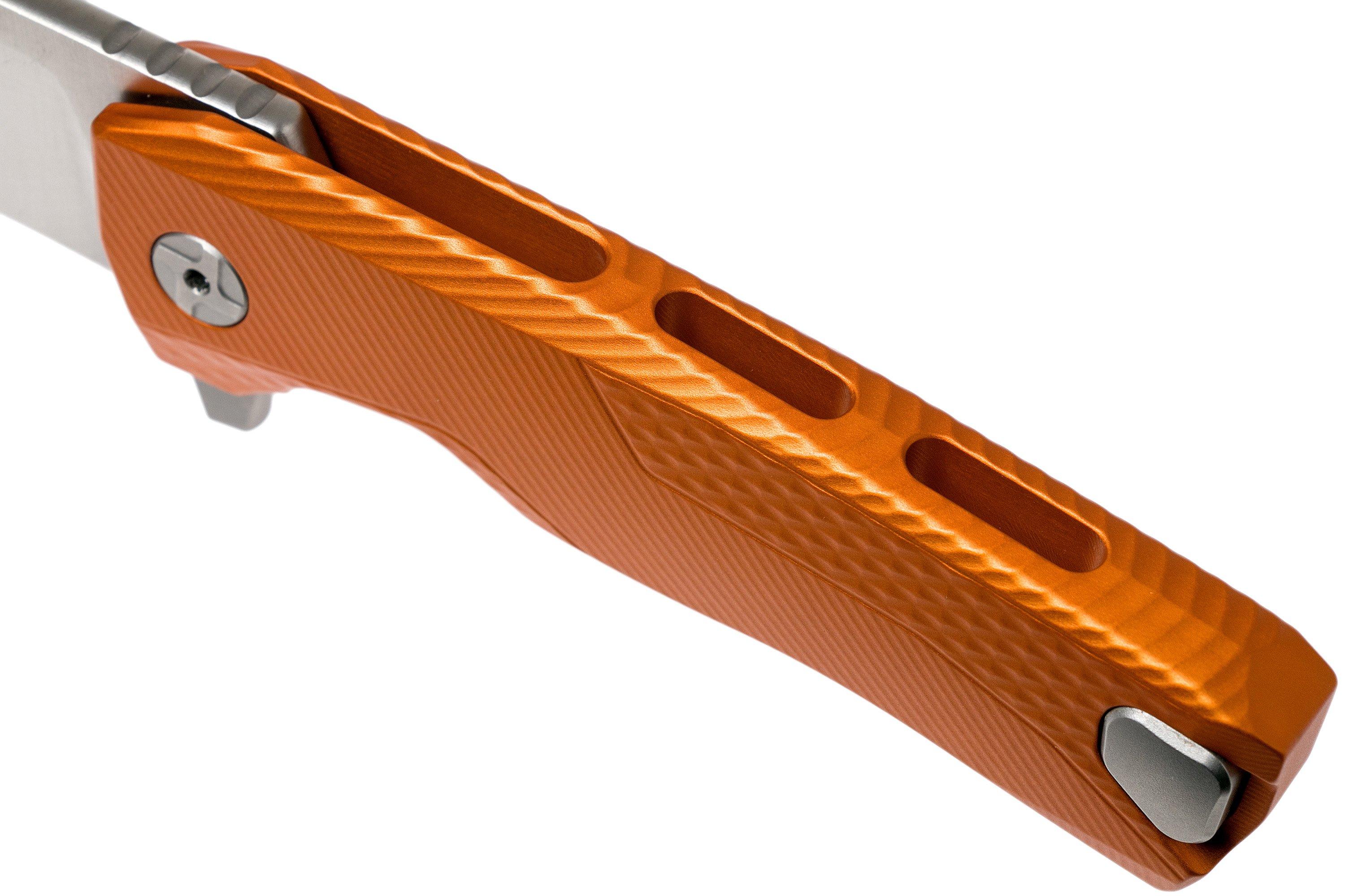 LionSteel ROK Satin Orange Aluminium ROK A OS pocket knife ...