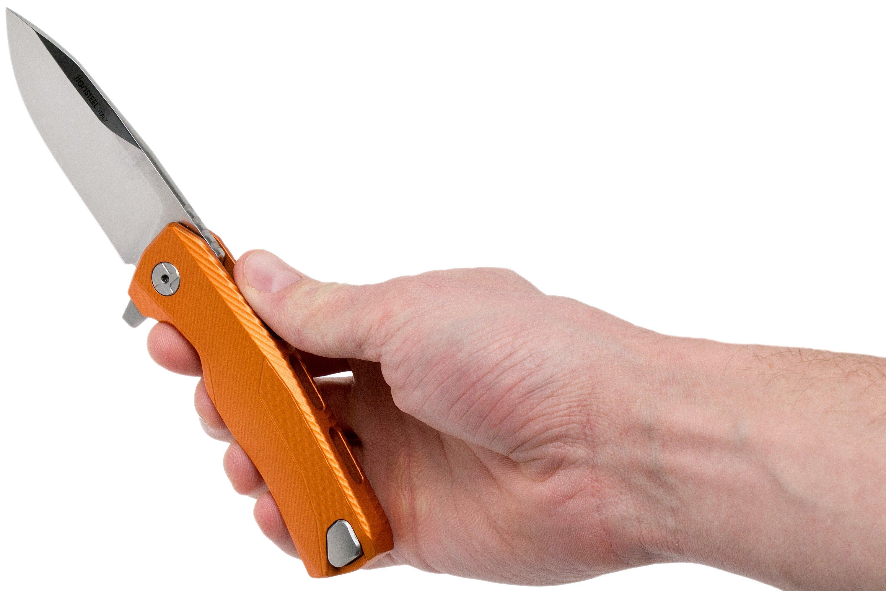 LionSteel ROK Satin Orange Aluminium ROK A OS pocket knife ...