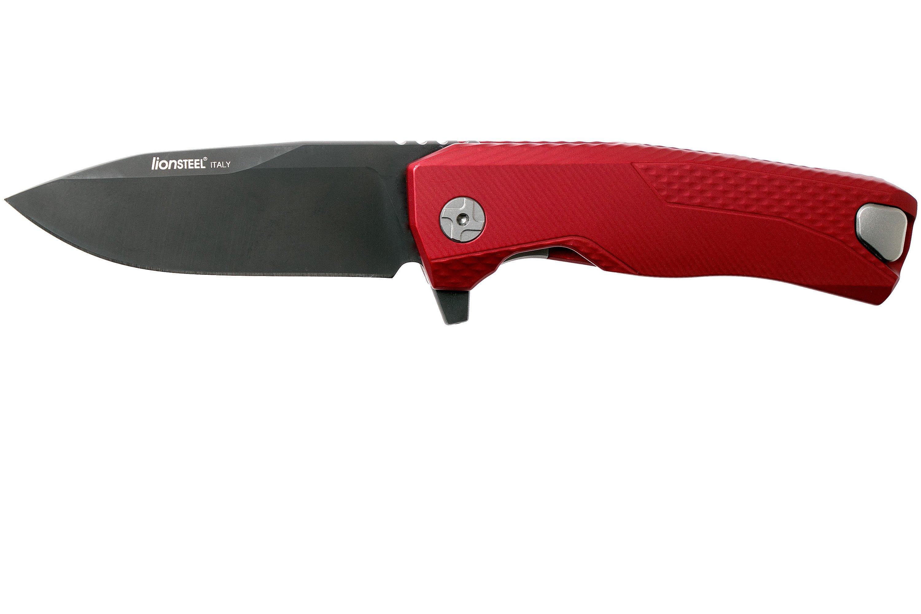 LionSteel ROK Black Red Aluminium ROK A RB pocket knife ...