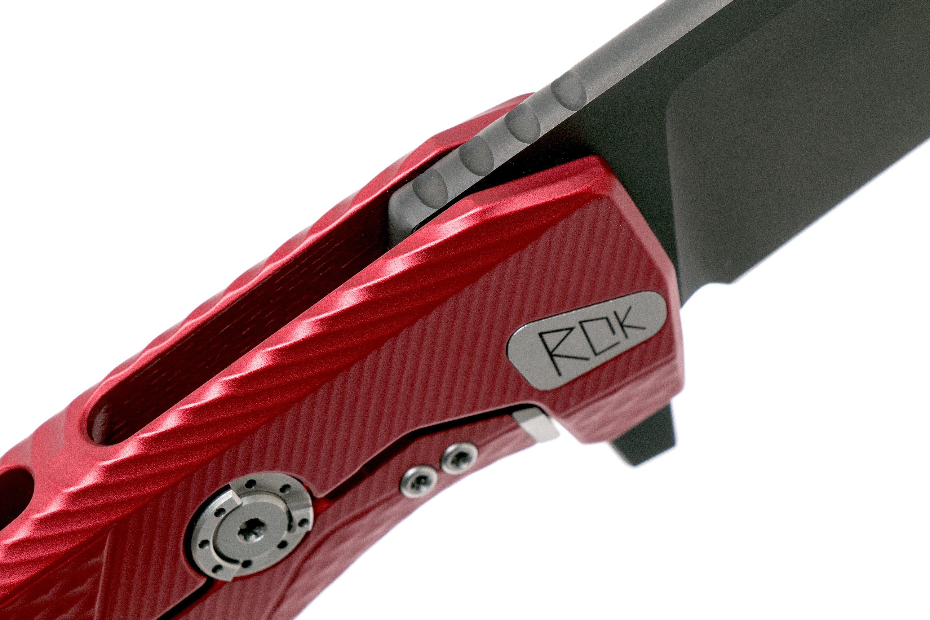 LionSteel ROK Black Red Aluminium ROK A RB pocket knife ...