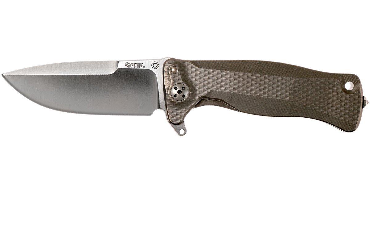 LionSteel SR11 Titanium Grey, satin blade, SR11 G pocket knife ...