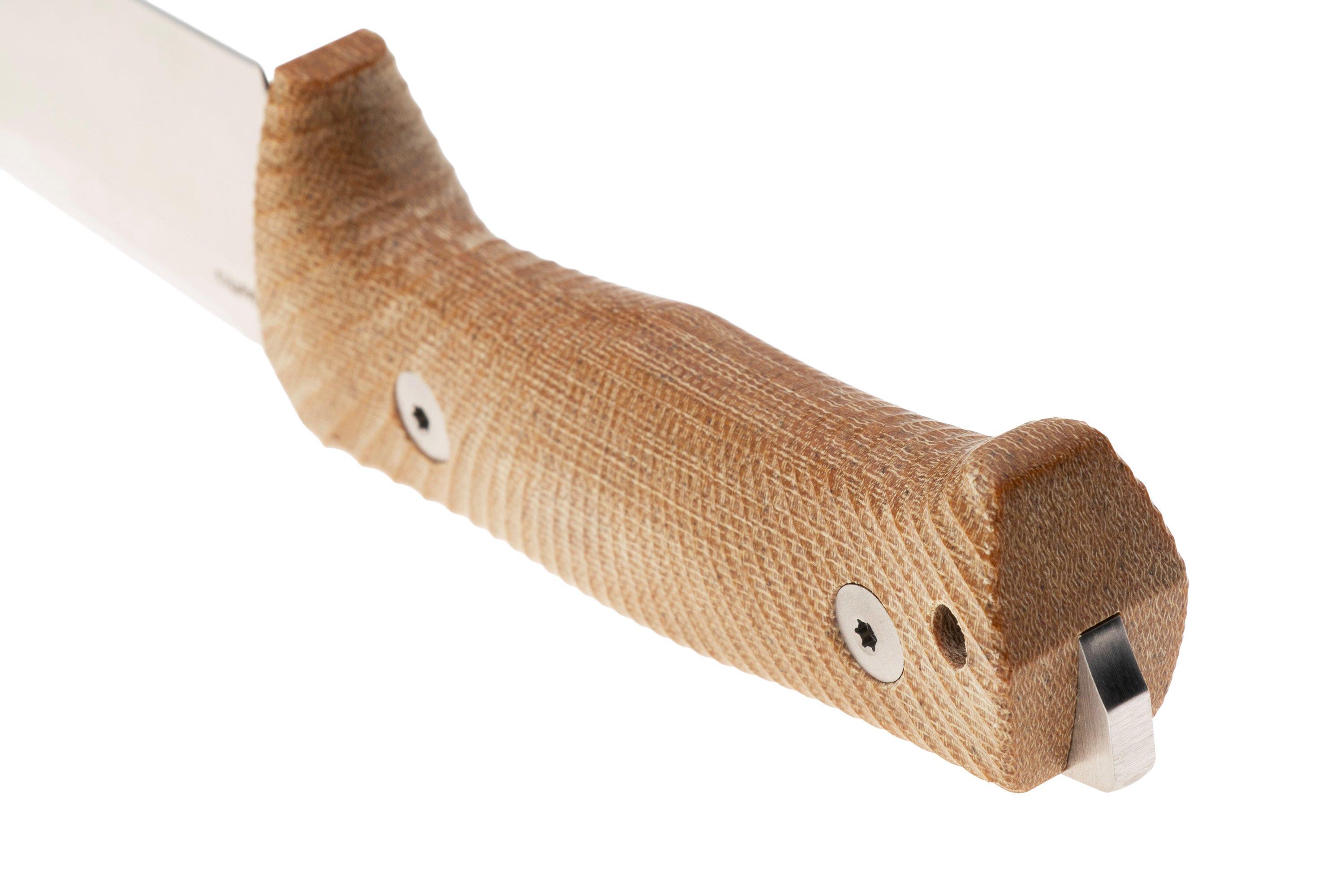LionSteel T5-CVN Satin Niolox, Natural Canvas Micarta, fixed knife ...