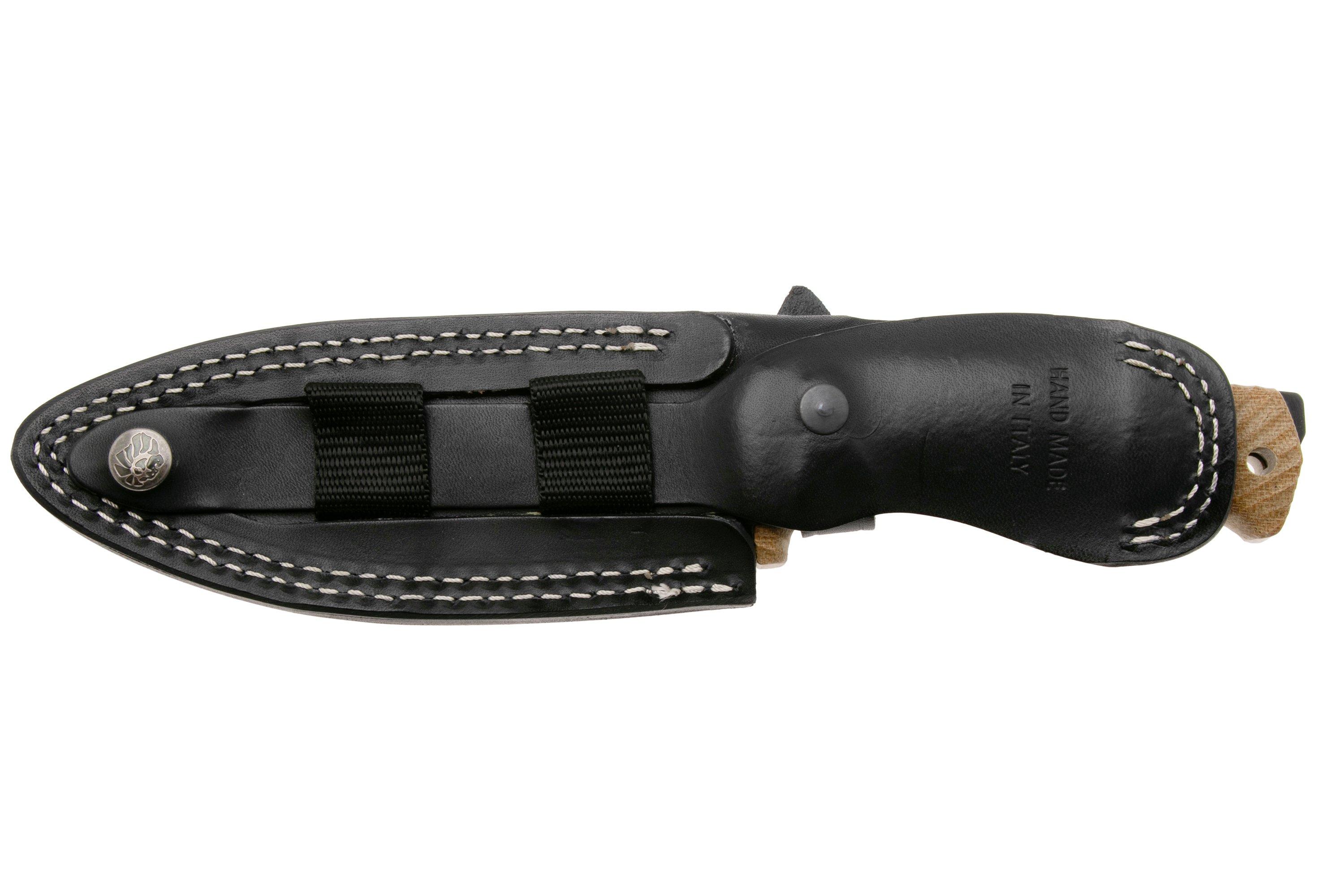 LionSteel T5B-CVN Blackwashed Niolox, Natural Canvas Micarta, fixed ...